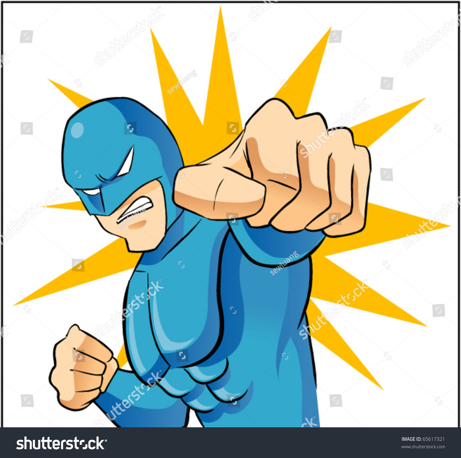Hero Punching Stock Vector (Royalty Free) 65617321
