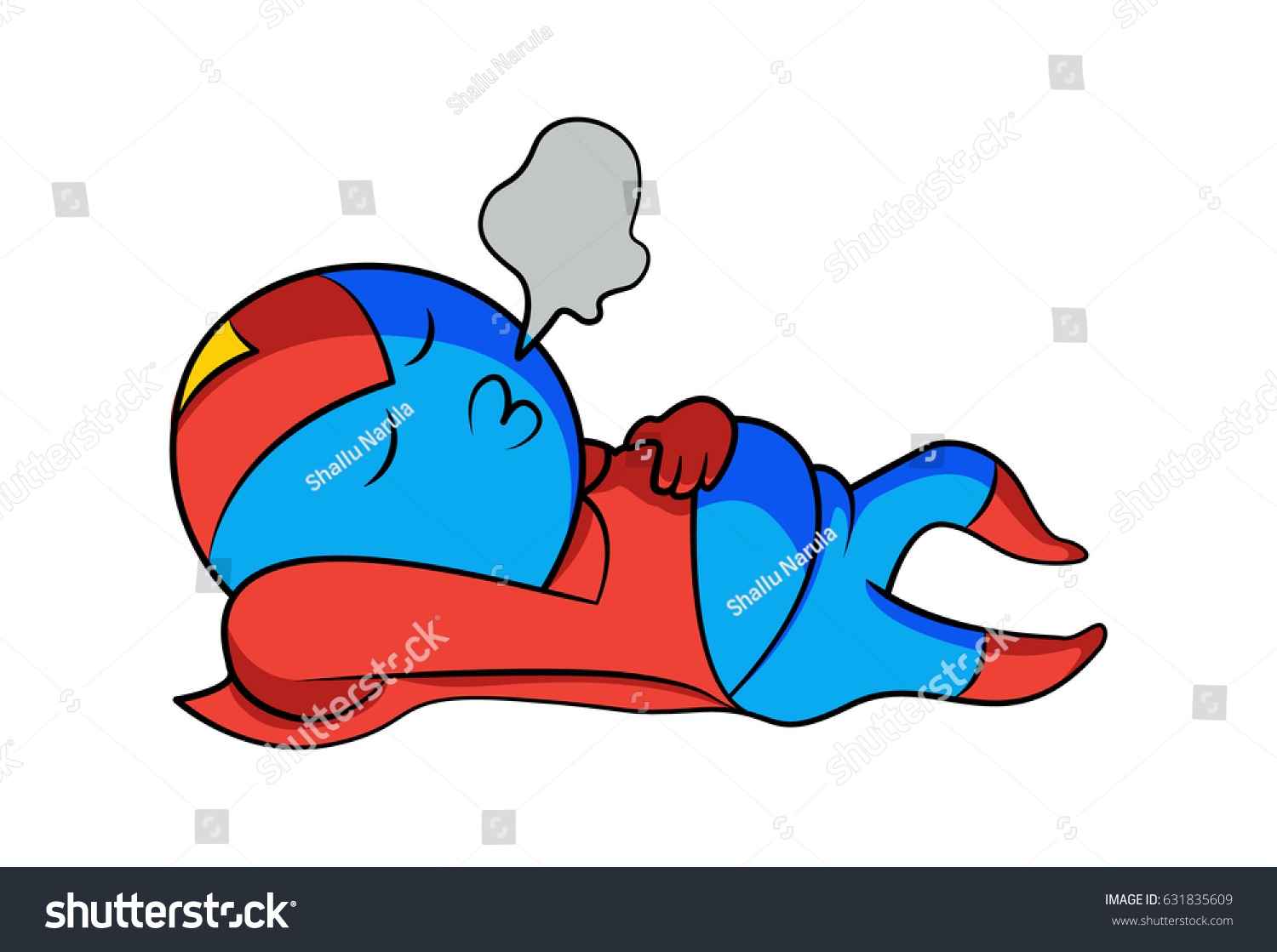 Hero Sleeping Vector Illustration Isolated On Stock Vector (Royalty ...