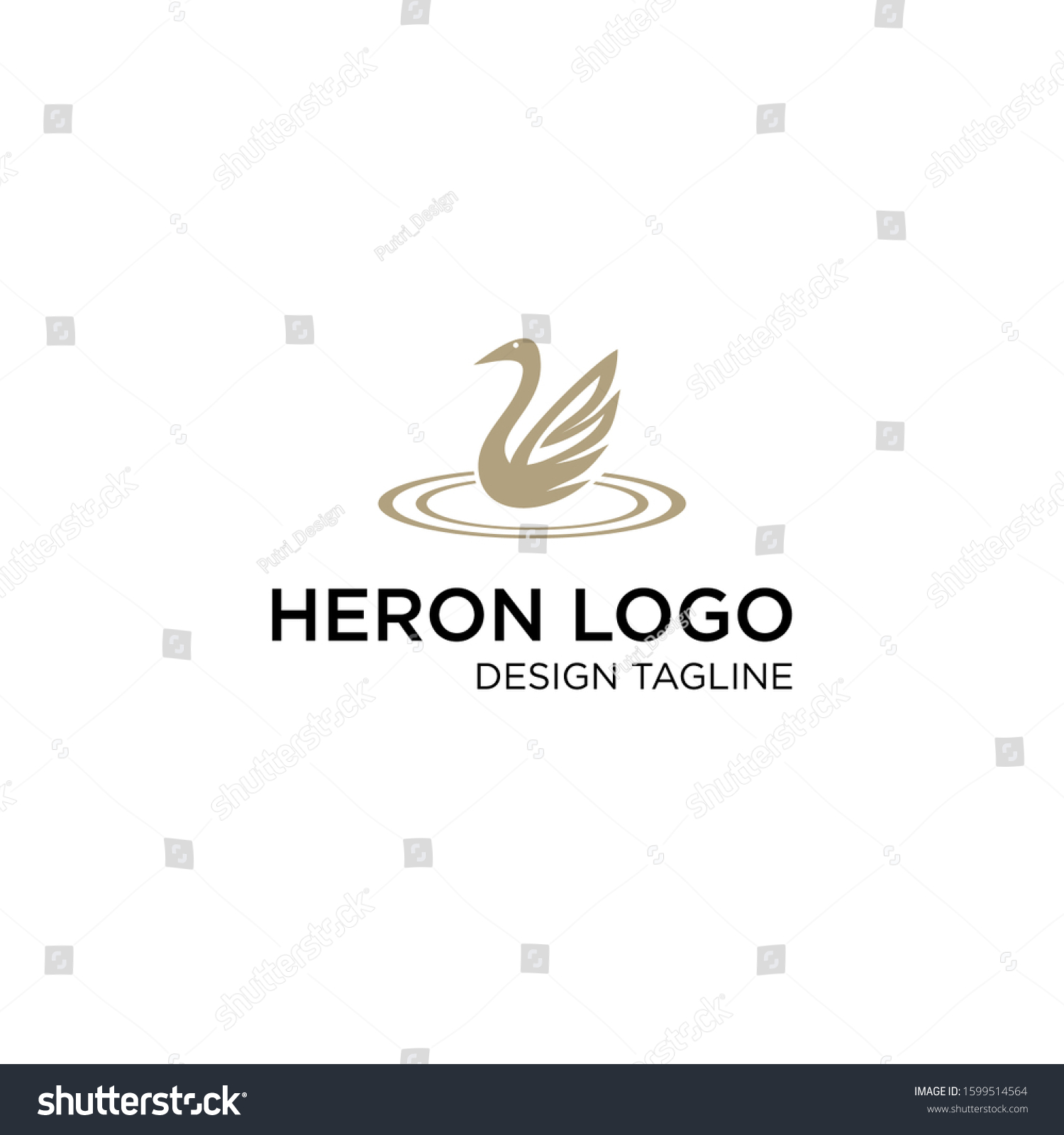 Heron Logo Vector Illustration Stock Vector (Royalty Free) 1599514564