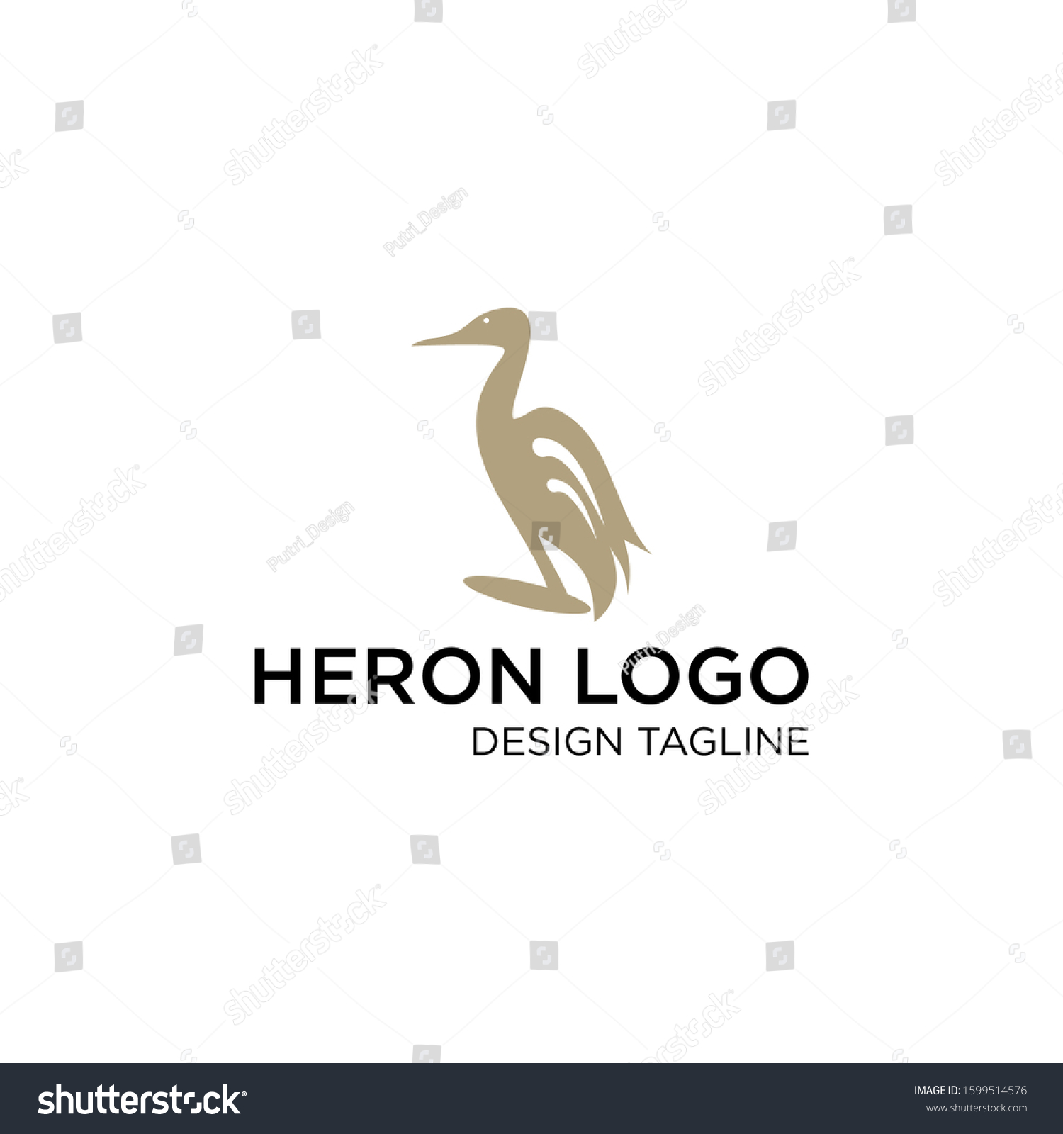 Heron Logo Vector Illustration Stock Vector (Royalty Free) 1599514576