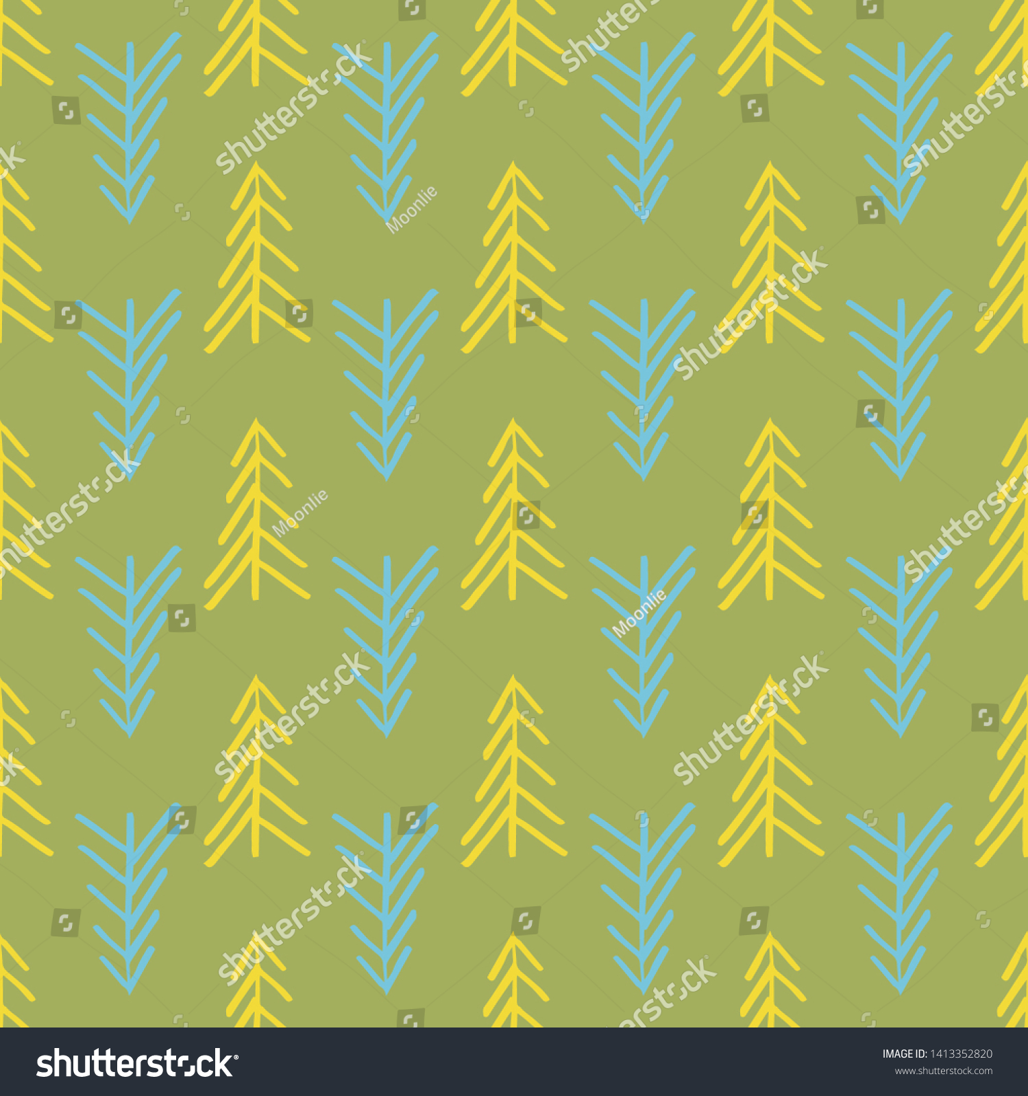 Herringbone Tree Seamless Repeat Pattern Perfect Stock Vector (Royalty ...