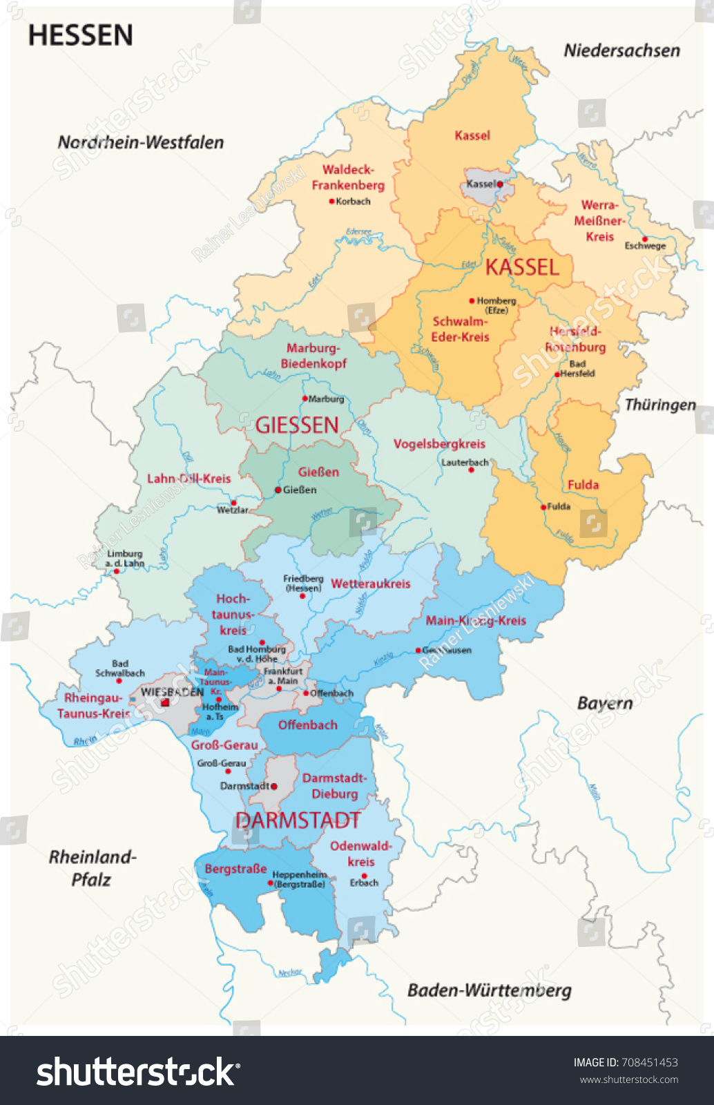 Hesse Administrative Political Map German Language Stock Vector ... Hesse Administrative Political Map German Language Stock Vector ...