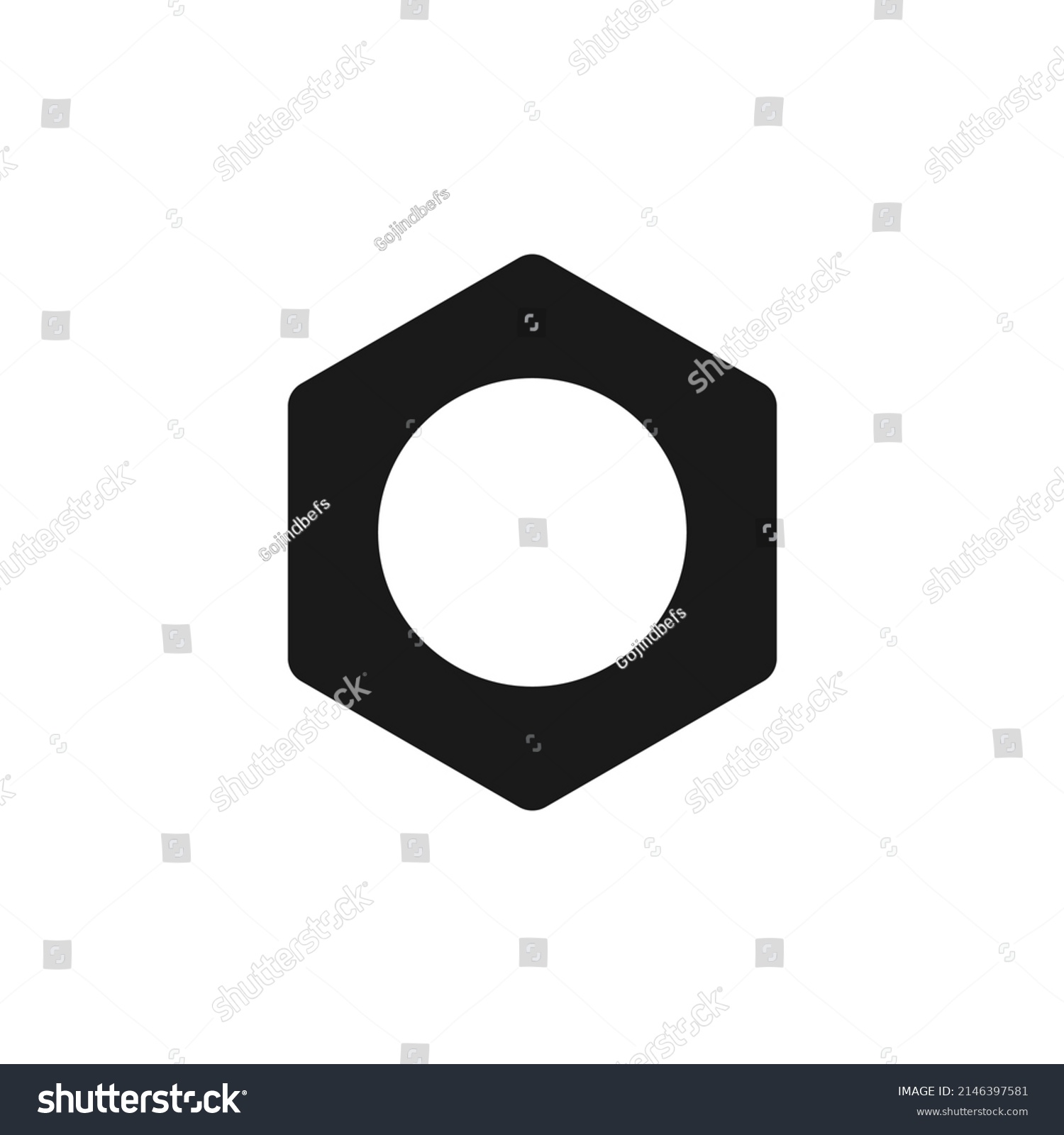 Hex Nut Icon On White Background Stock Vector (Royalty Free) 2146397581 ...