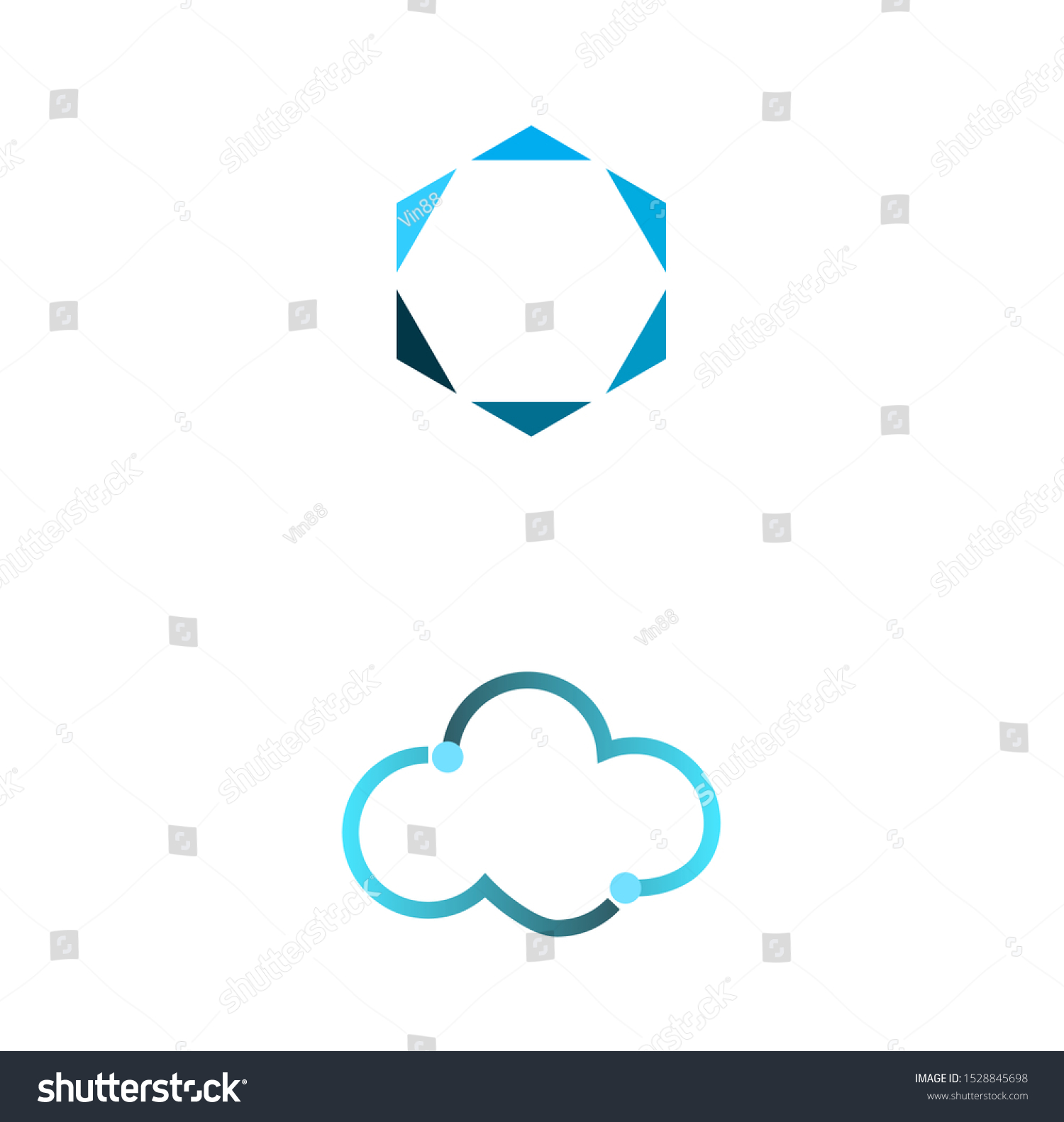 Hexa Cloud Logo Tech Template Stock Vector (Royalty Free) 1528845698
