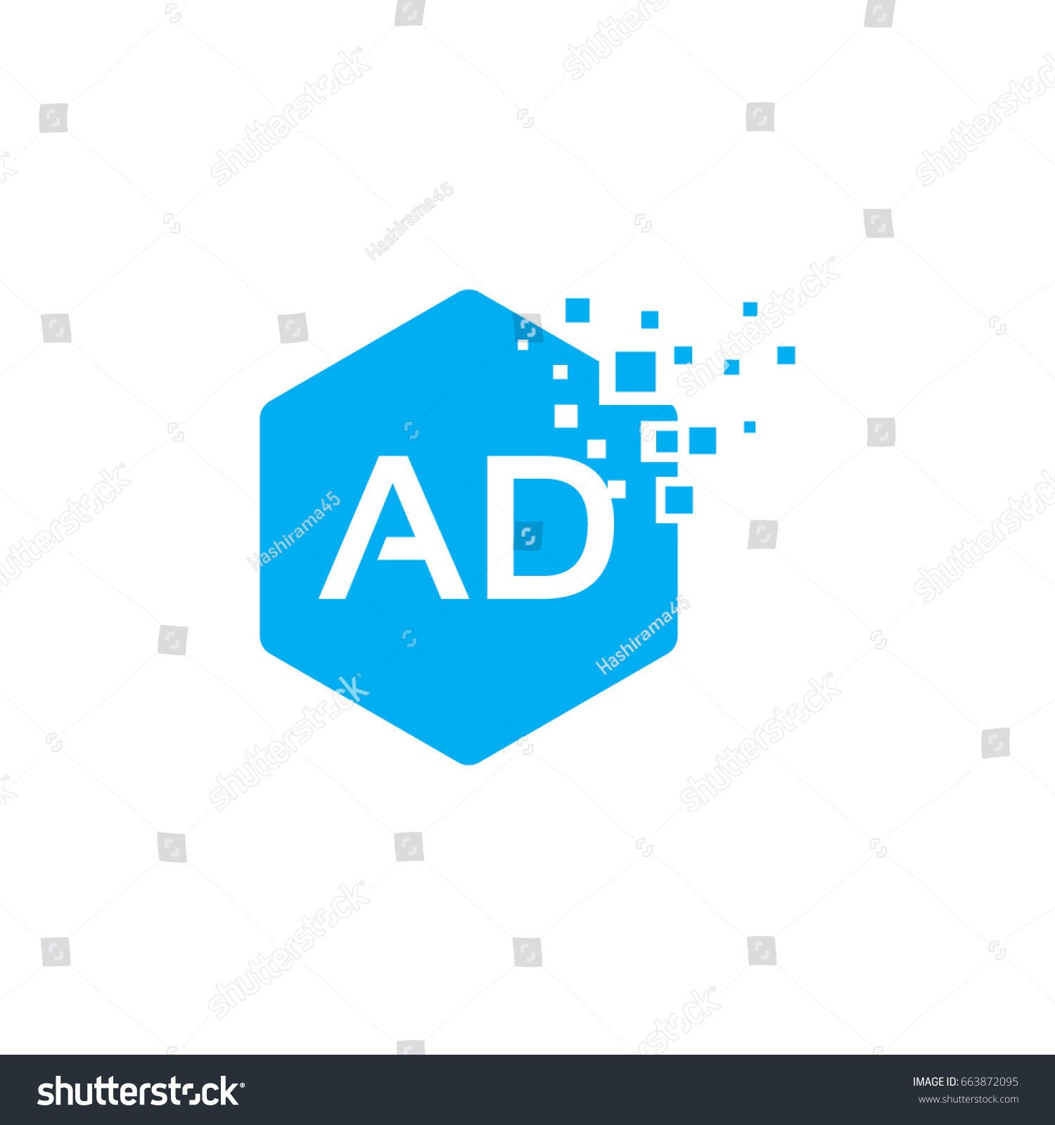 Hexagon Adinitial Logo Designs Pixel Texture Stock Vector (Royalty Free ...