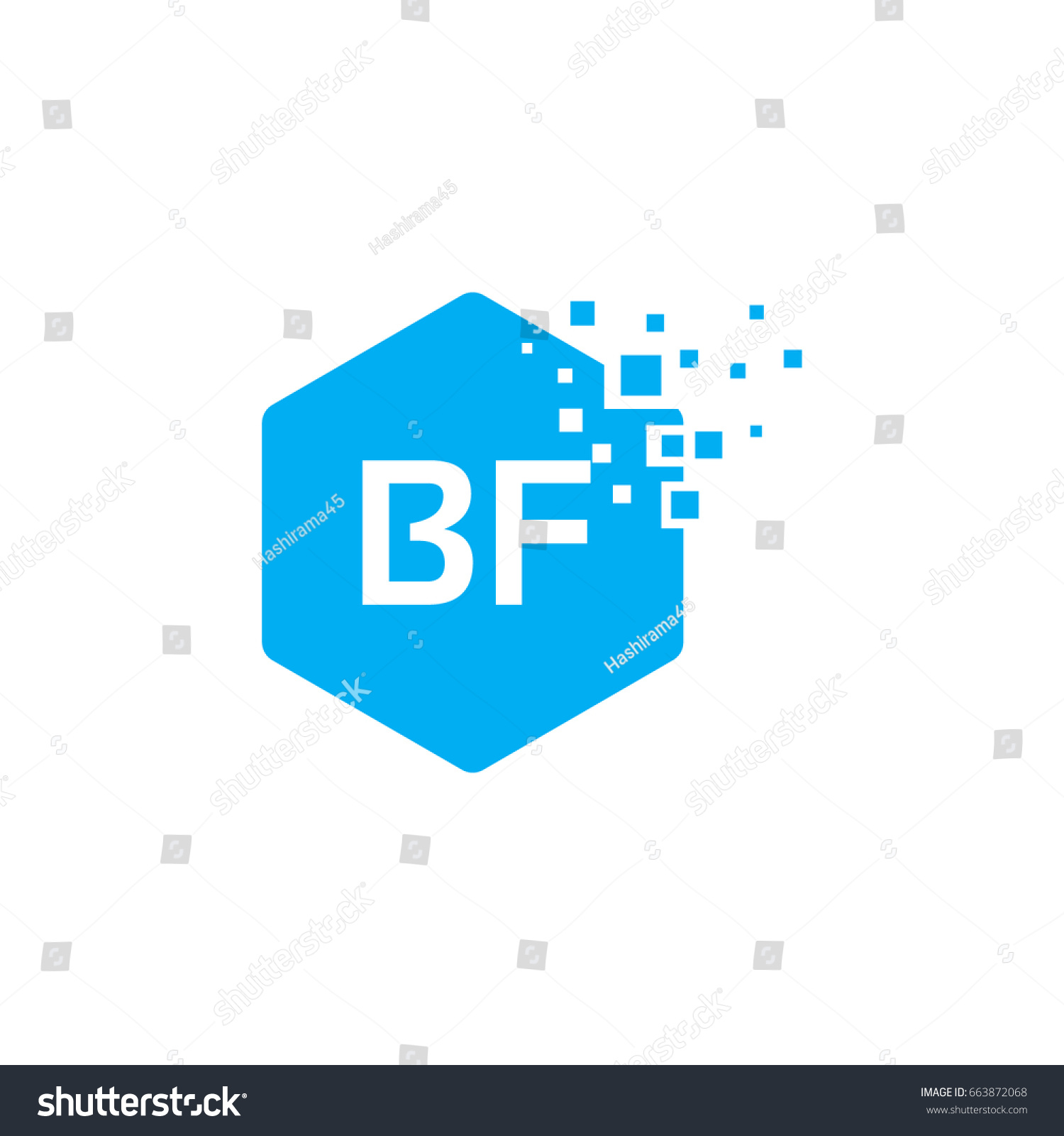 Hexagon Bfinitial Logo Designs Pixel Texture Stock Vector (Royalty Free ...