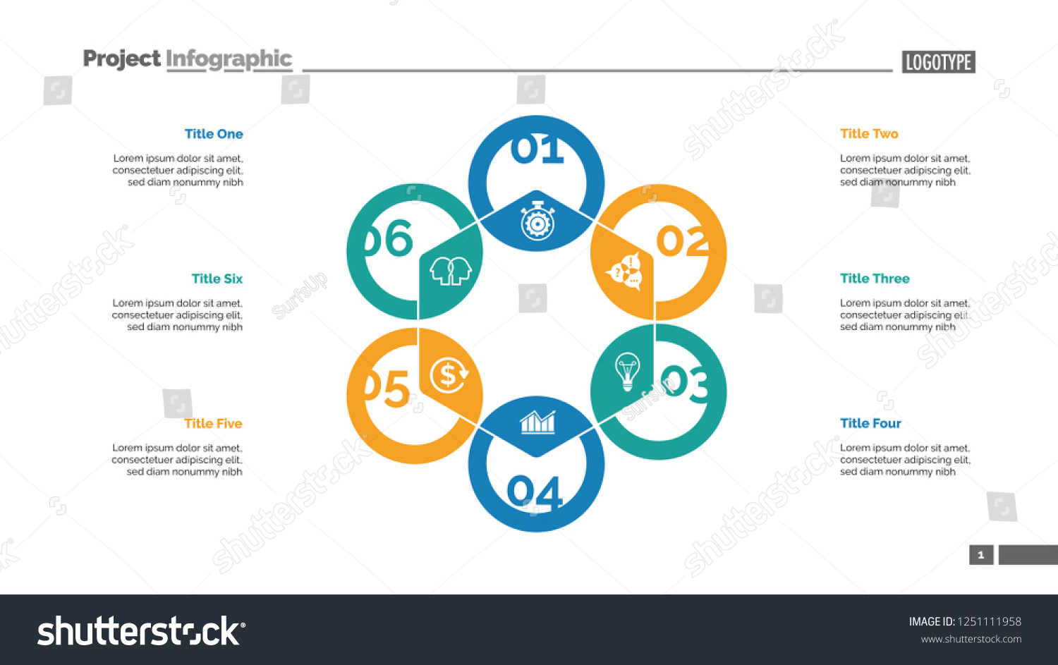 Vektor Stok Hexagon Chart Process Diagram Cycle Graph (Tanpa Royalti ...