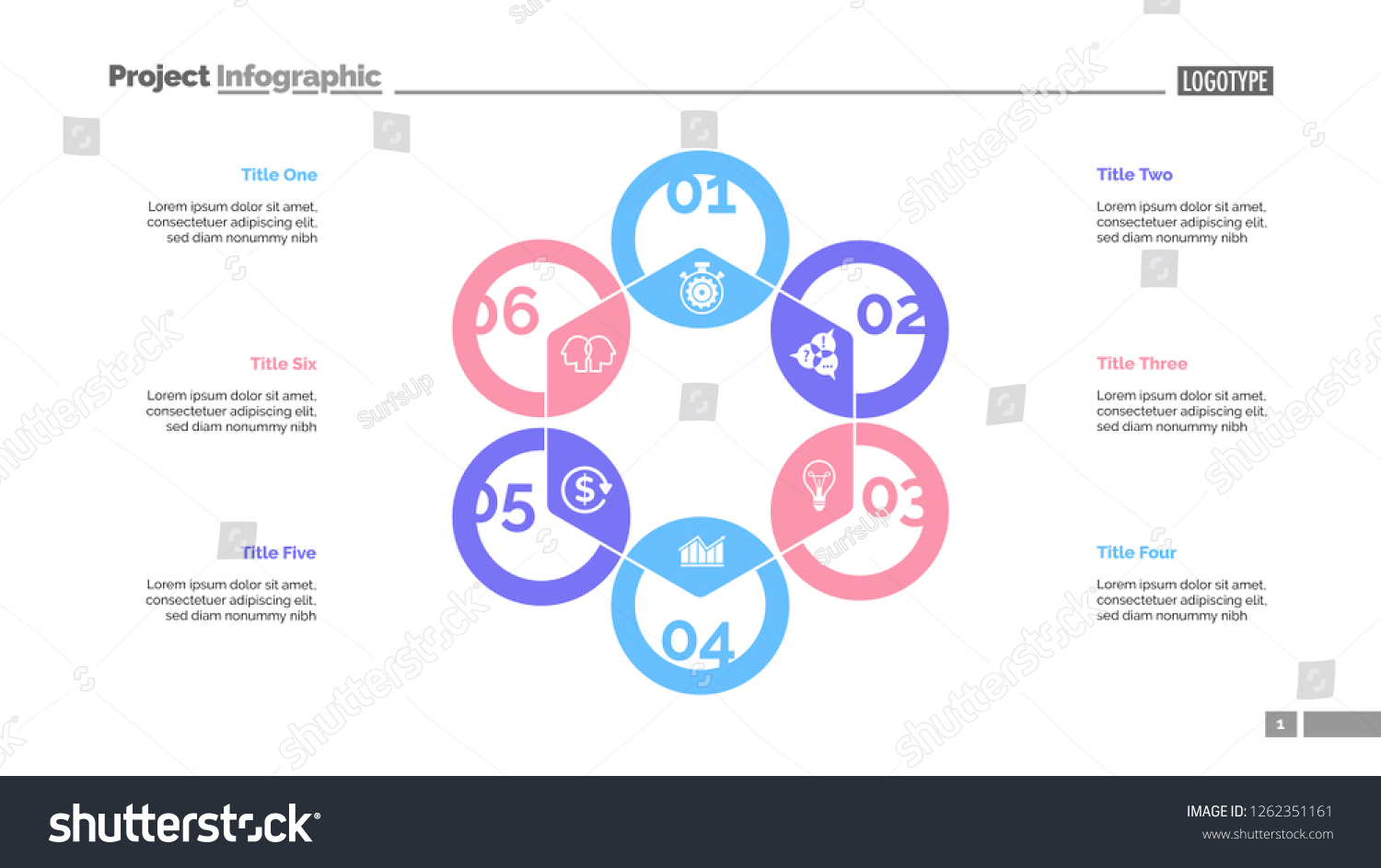 Vektor Stok Hexagon Chart Process Diagram Cycle Graph (Tanpa Royalti ...