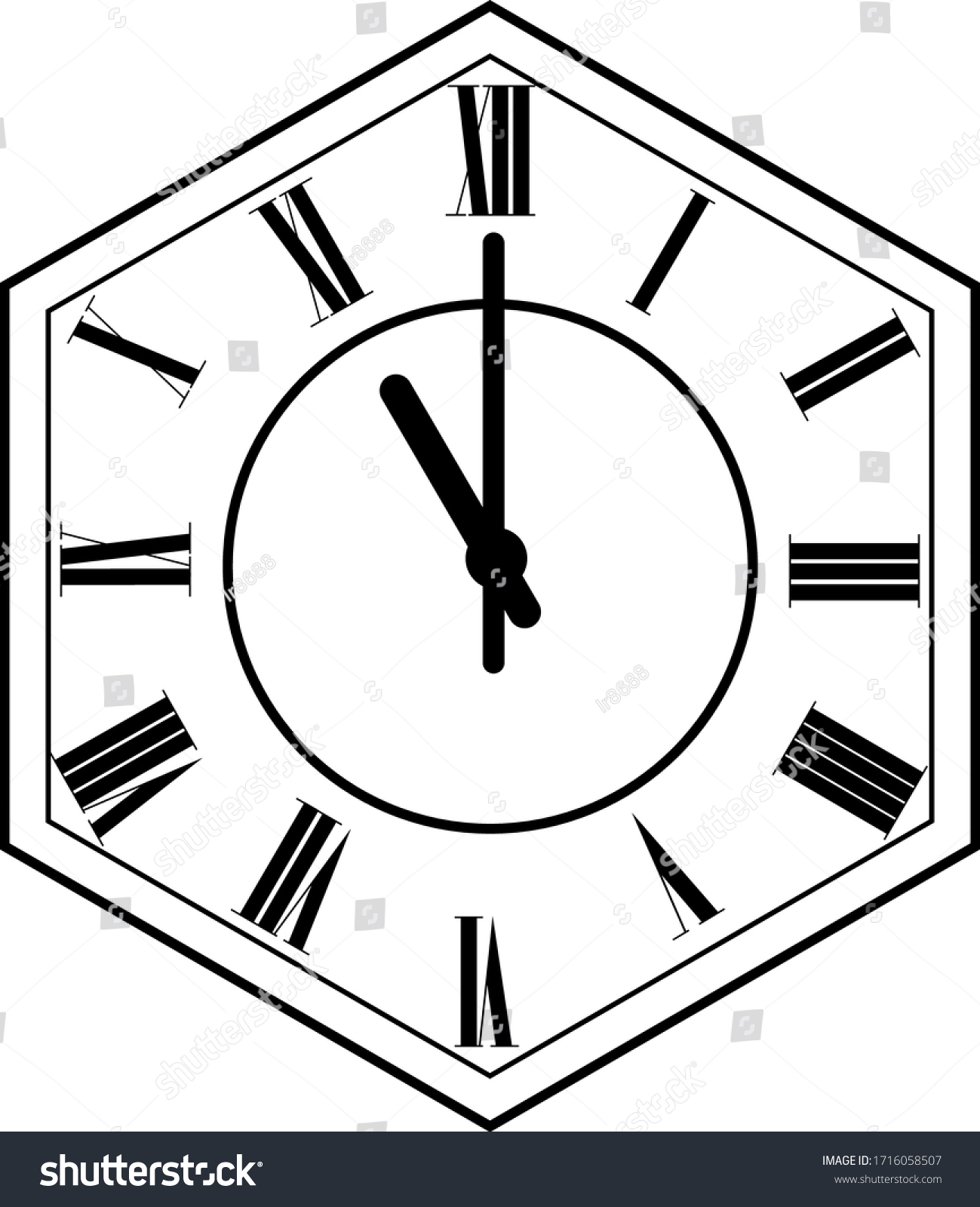 Hexagon Clock Vector Design 11 Oclock Stock Vector (Royalty Free ...