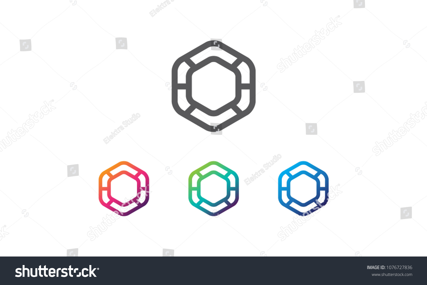 Hexagon Cube Logo Stock Vector (Royalty Free) 1076727836 | Shutterstock