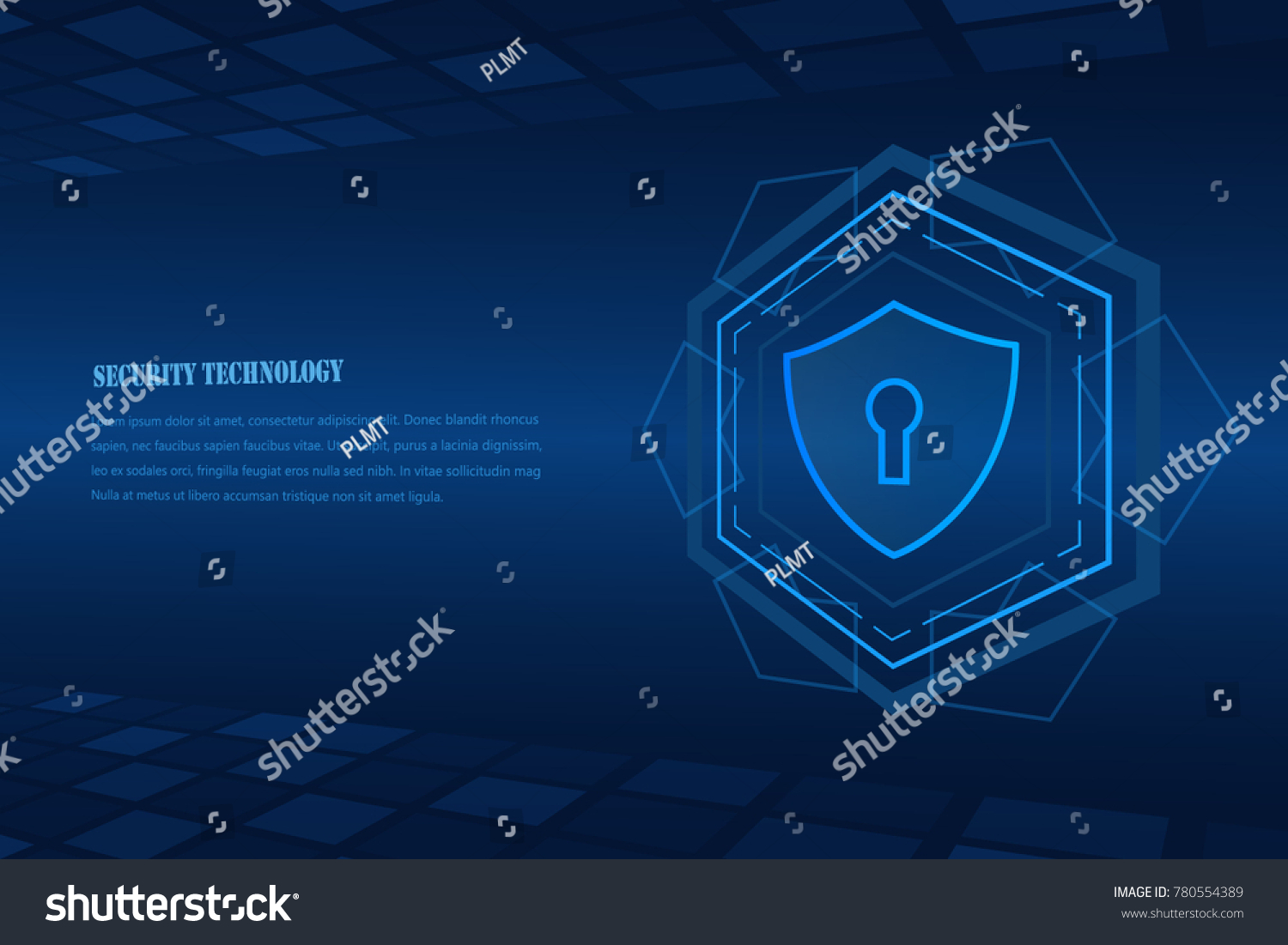 Hexagon Cyber Security Technology Concept Shield Stock Vector (Royalty ...