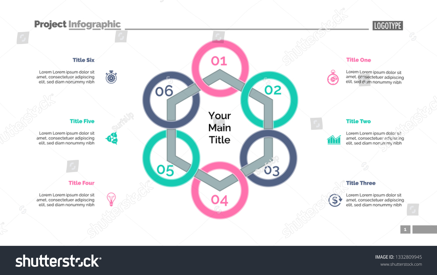 Hexagon Diagram Process Chart Cycle Graph: เวกเตอร์สต็อก (ปลอดค่า ...