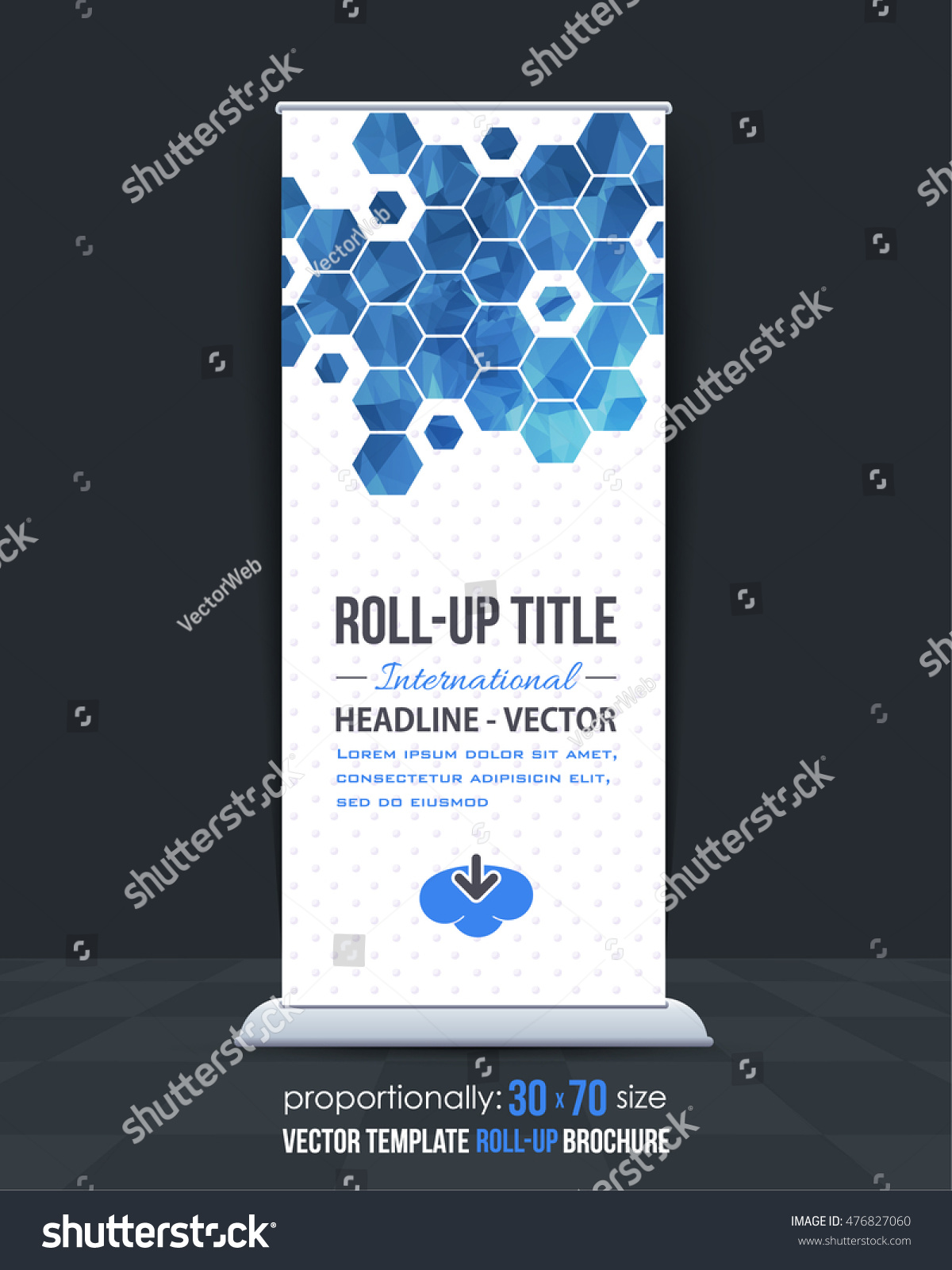 Hexagon Elements Rollup Banner Advertising Vector Stock Vector (Royalty ...
