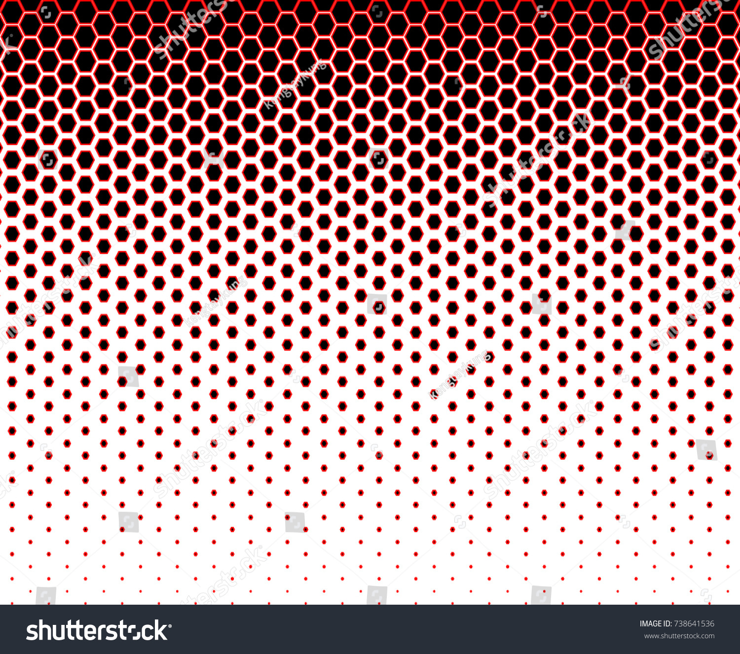 Hexagon Fade Pattern Red Stroke Color Stock Vector (Royalty Free ...