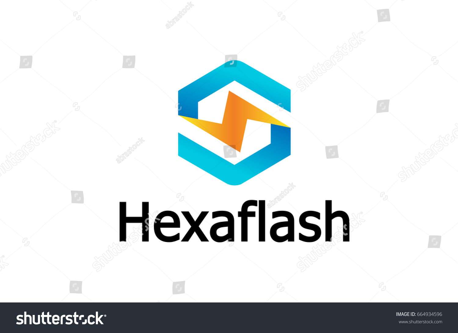 Hexagon Flash Logo Vector Symbol Design Stock Vector (Royalty Free ...