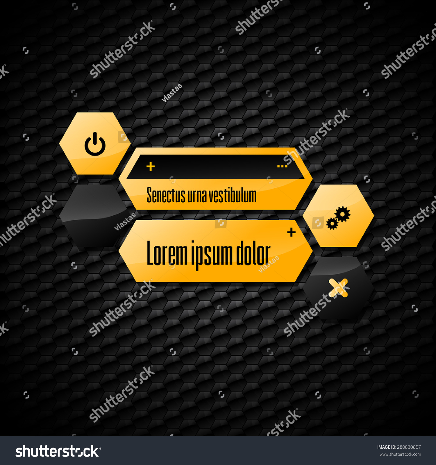 Hexagon Layout Black Orange Design Elements Stock Vector (Royalty Free ...