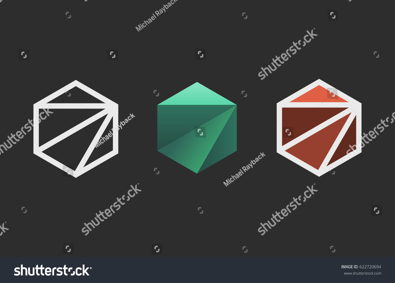 Hexagon Logo Design Creative Emblem Template Stock Vector (Royalty Free ...