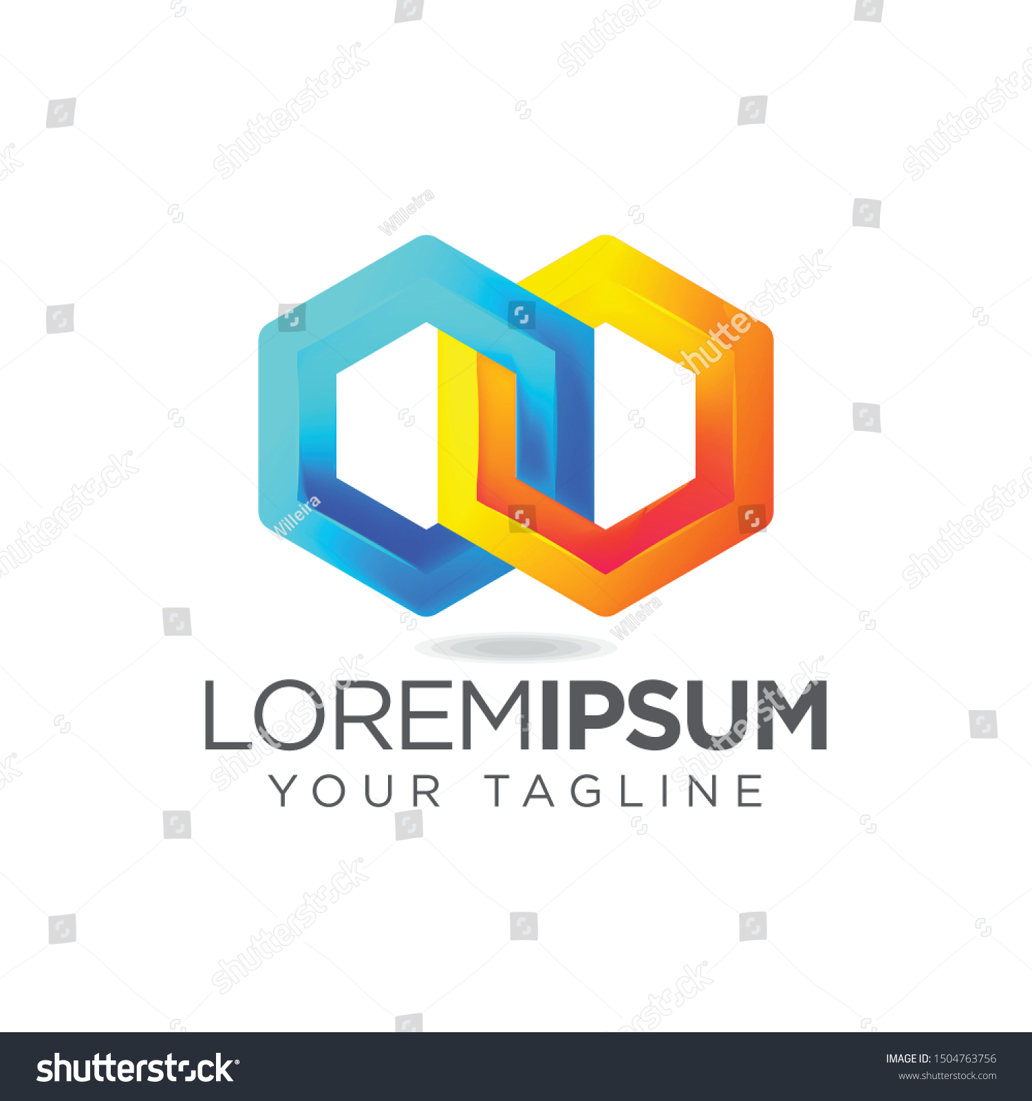 Hexagon Logo Design Polygon Logo Template Stock Vector (Royalty Free ...