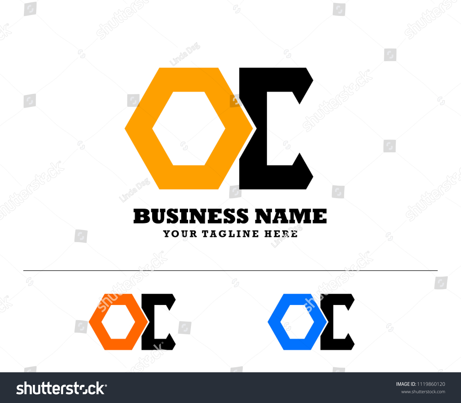 Hexagon Polygon Initial O C Logo Stock Vector (Royalty Free) 1119860120 ...