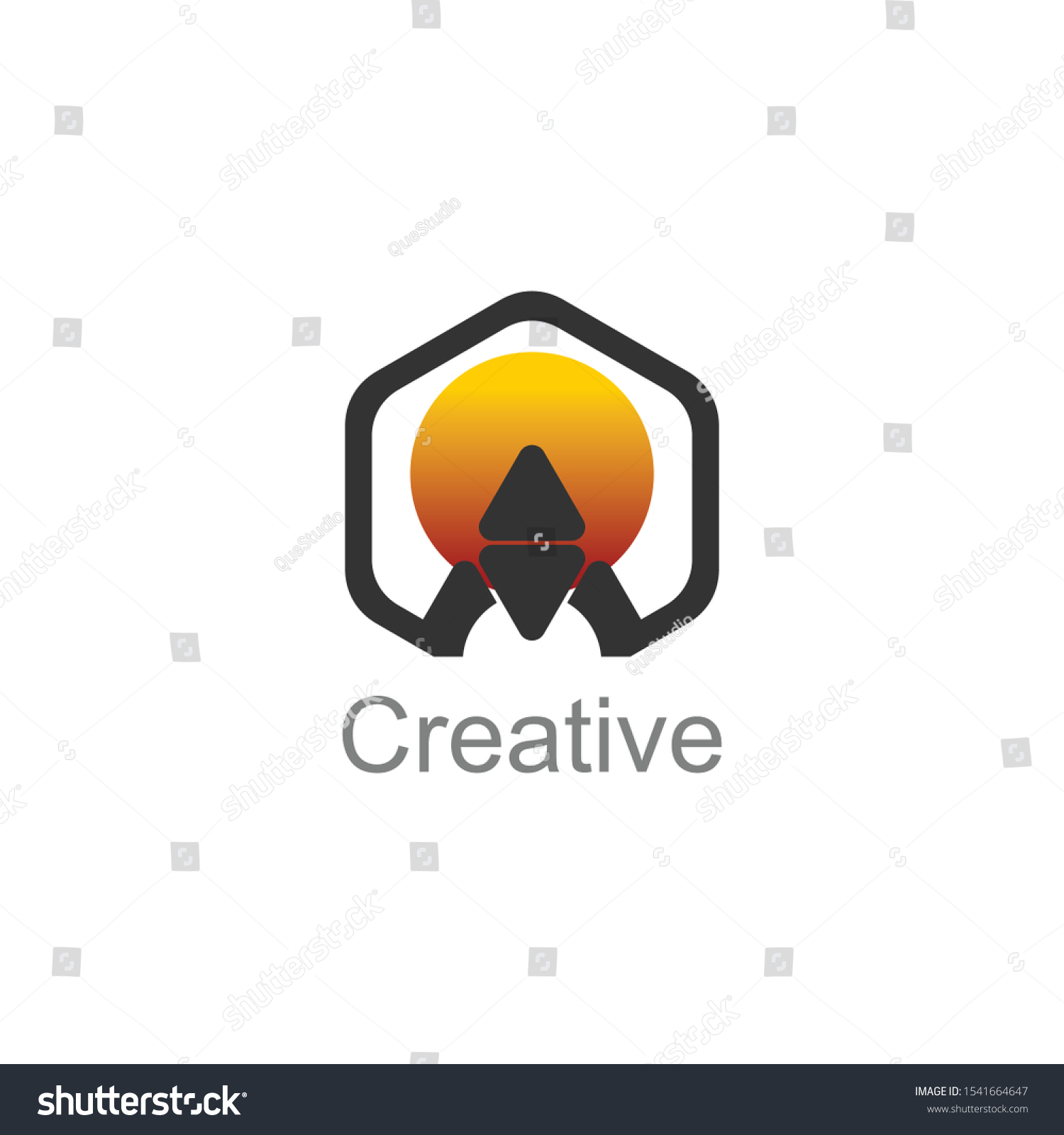Hexagon Rocket Sun Logo Vector Design Stock Vector (Royalty Free ...