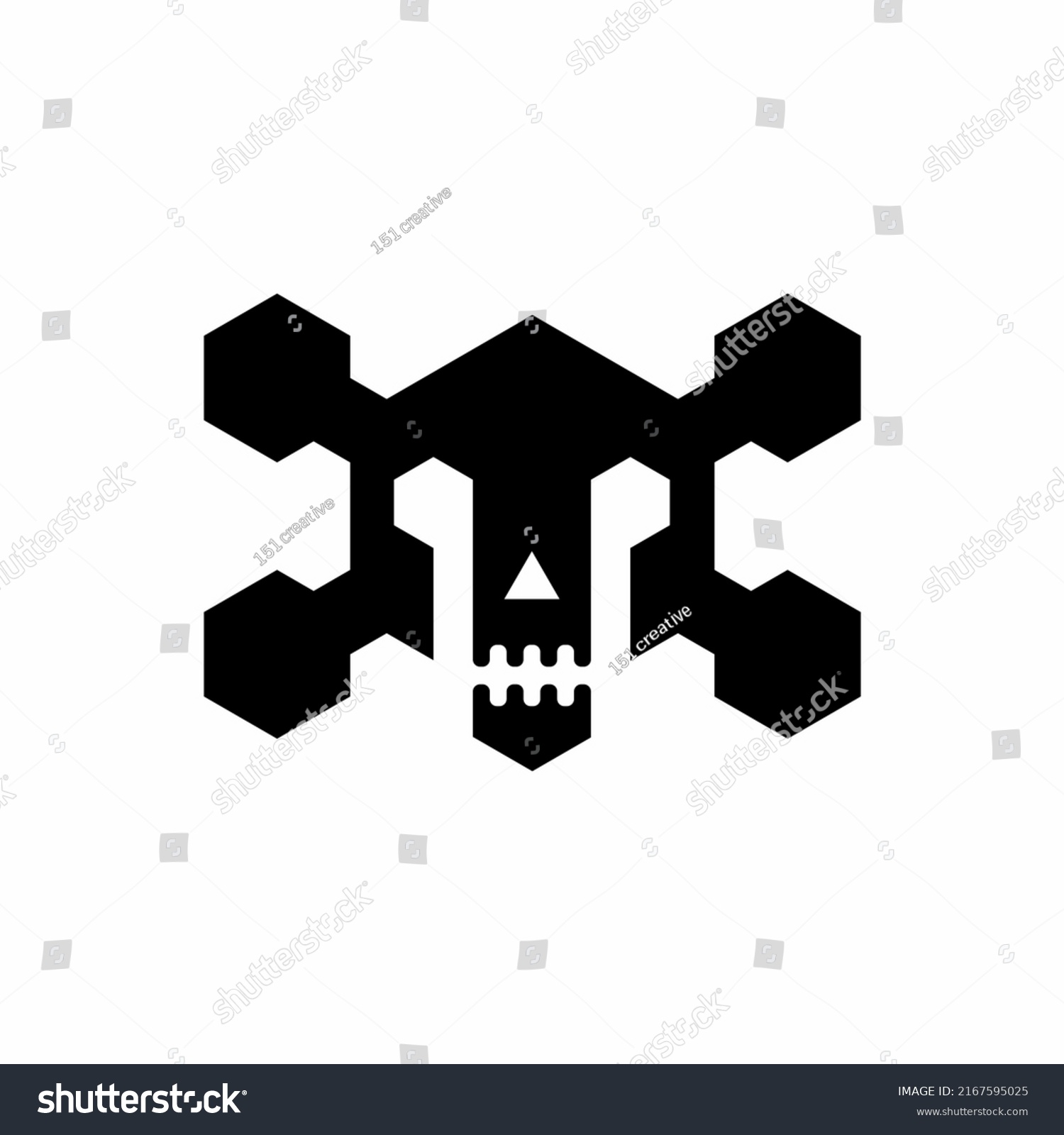 Hexagon Skull Logo Icon Vector Stock Vector (Royalty Free) 2167595025 ...