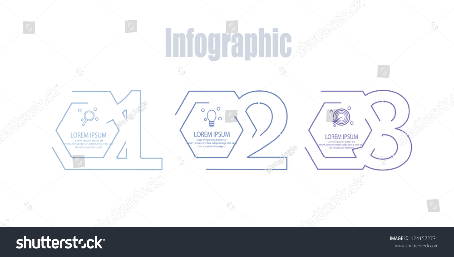 Hexagon Thin Line Infographic Number Template Stock Vector (Royalty ...
