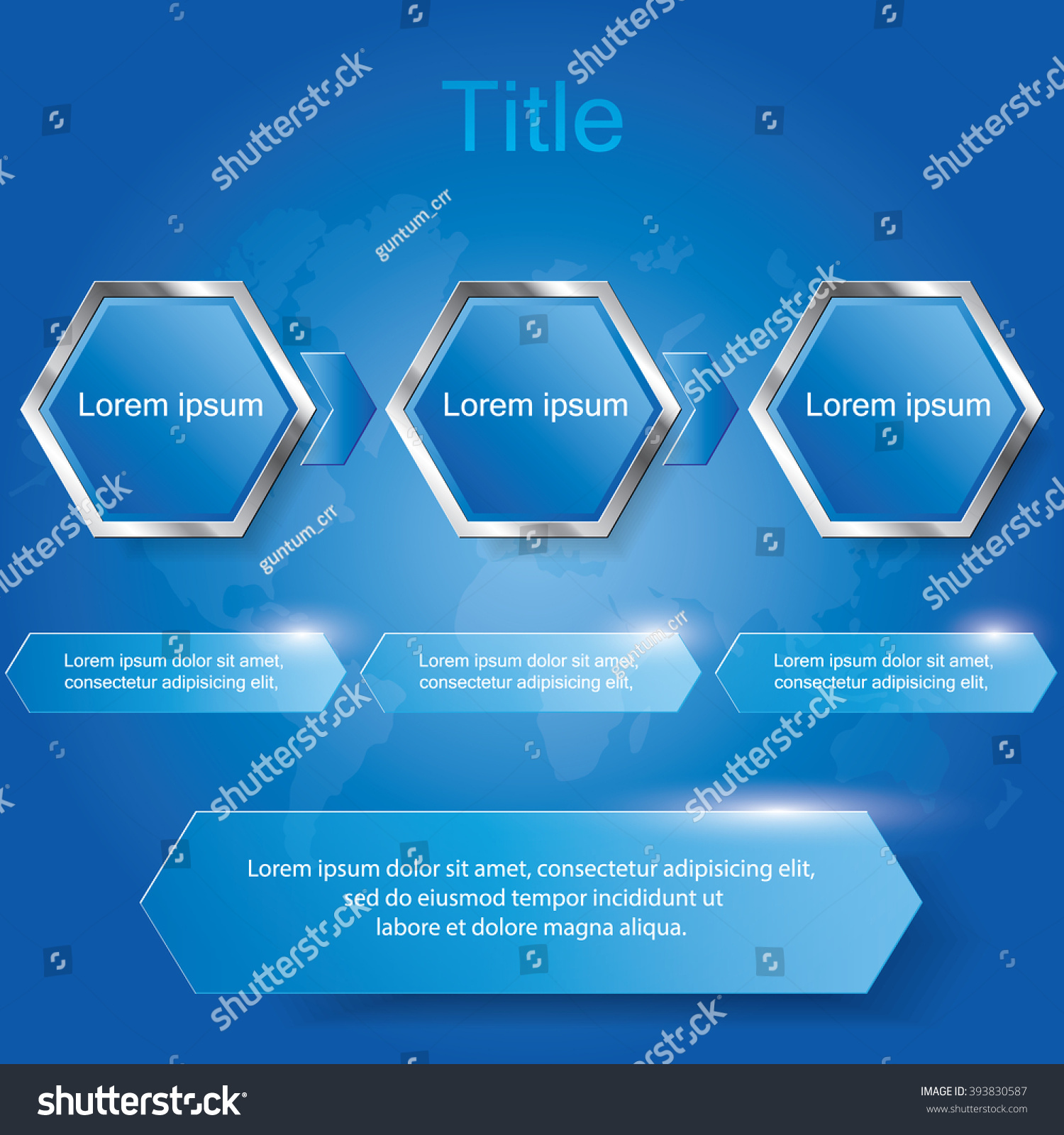 Hexagon Three Step Diagram Vector Illustration Stock Vector (Royalty ...