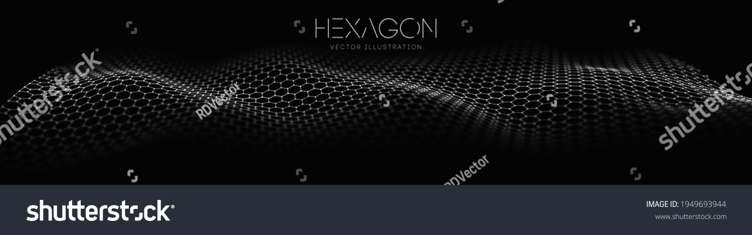 Hexagon Wave Vector Template Modern 3d: เวกเตอร์สต็อก (ปลอดค่าลิขสิทธิ์ ...