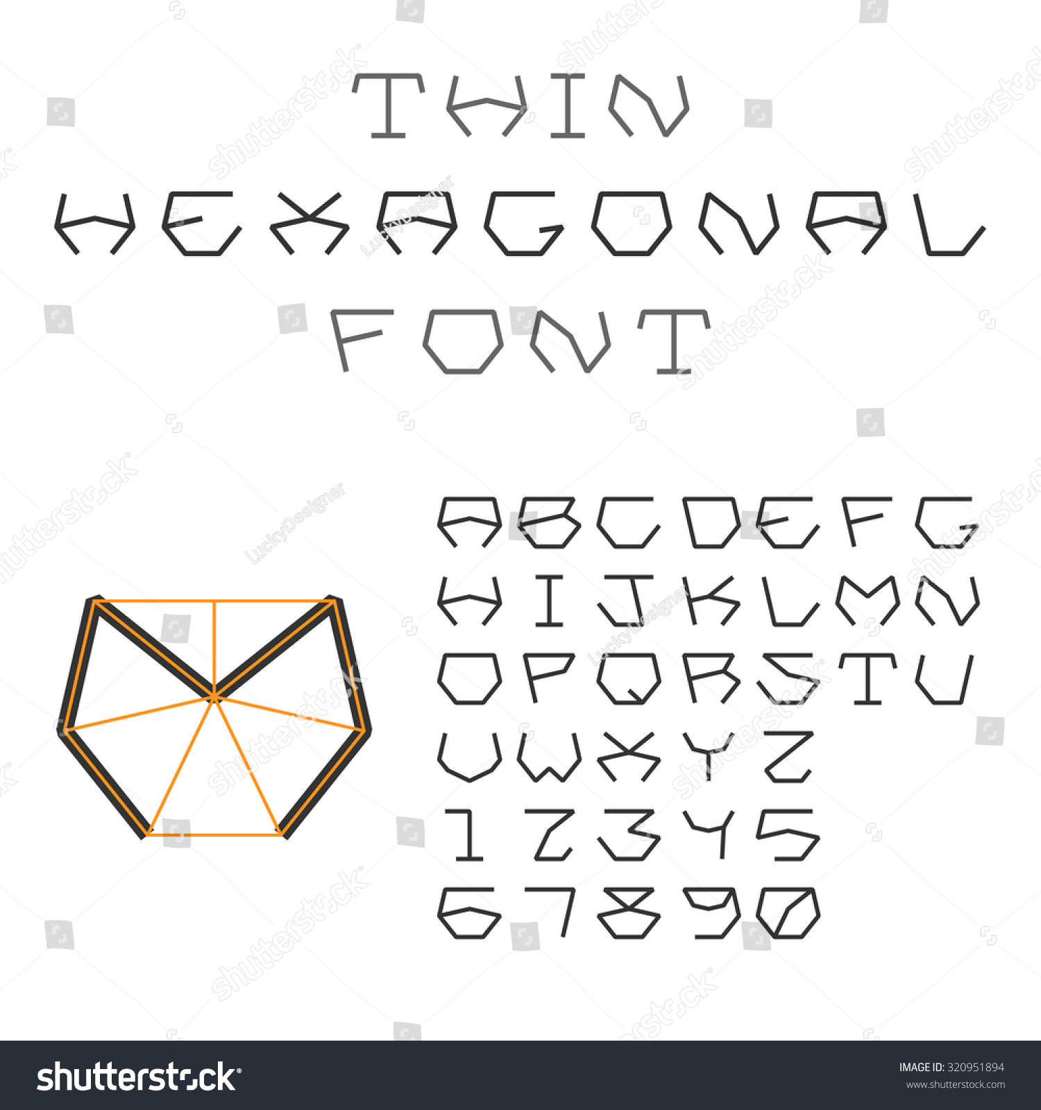 Hexagonal Abc Geometric Font Letters Digits Stock Vector (Royalty Free ...