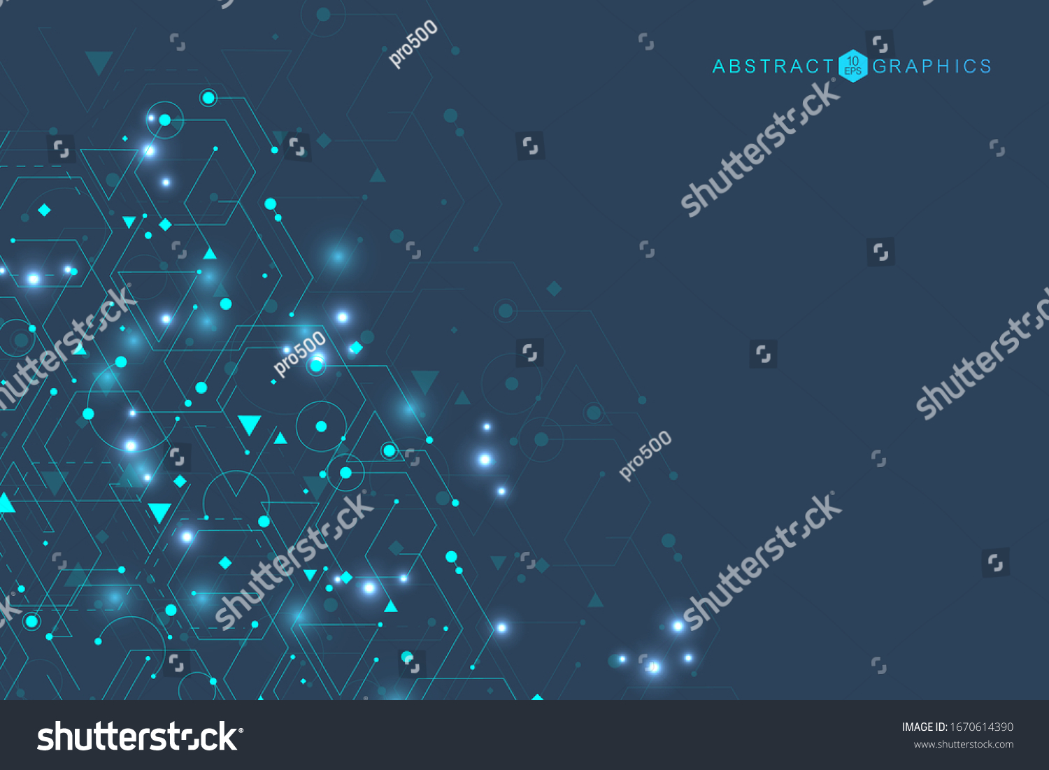 Hexagonal Abstract Background Big Data Visualization Stock Vector ...