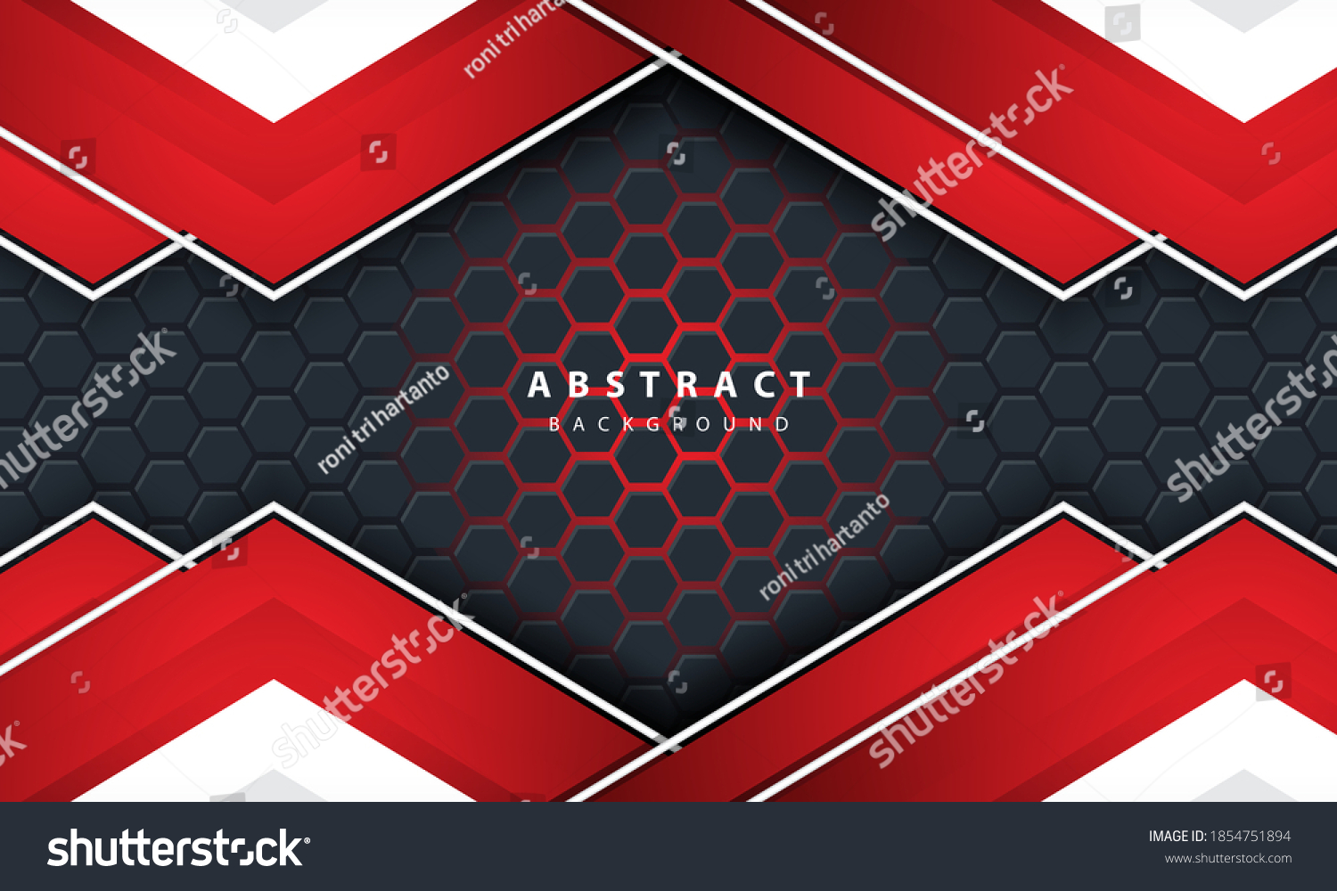 Hexagonal Abstract Dark Background Red Frame Stock Vector (Royalty Free ...
