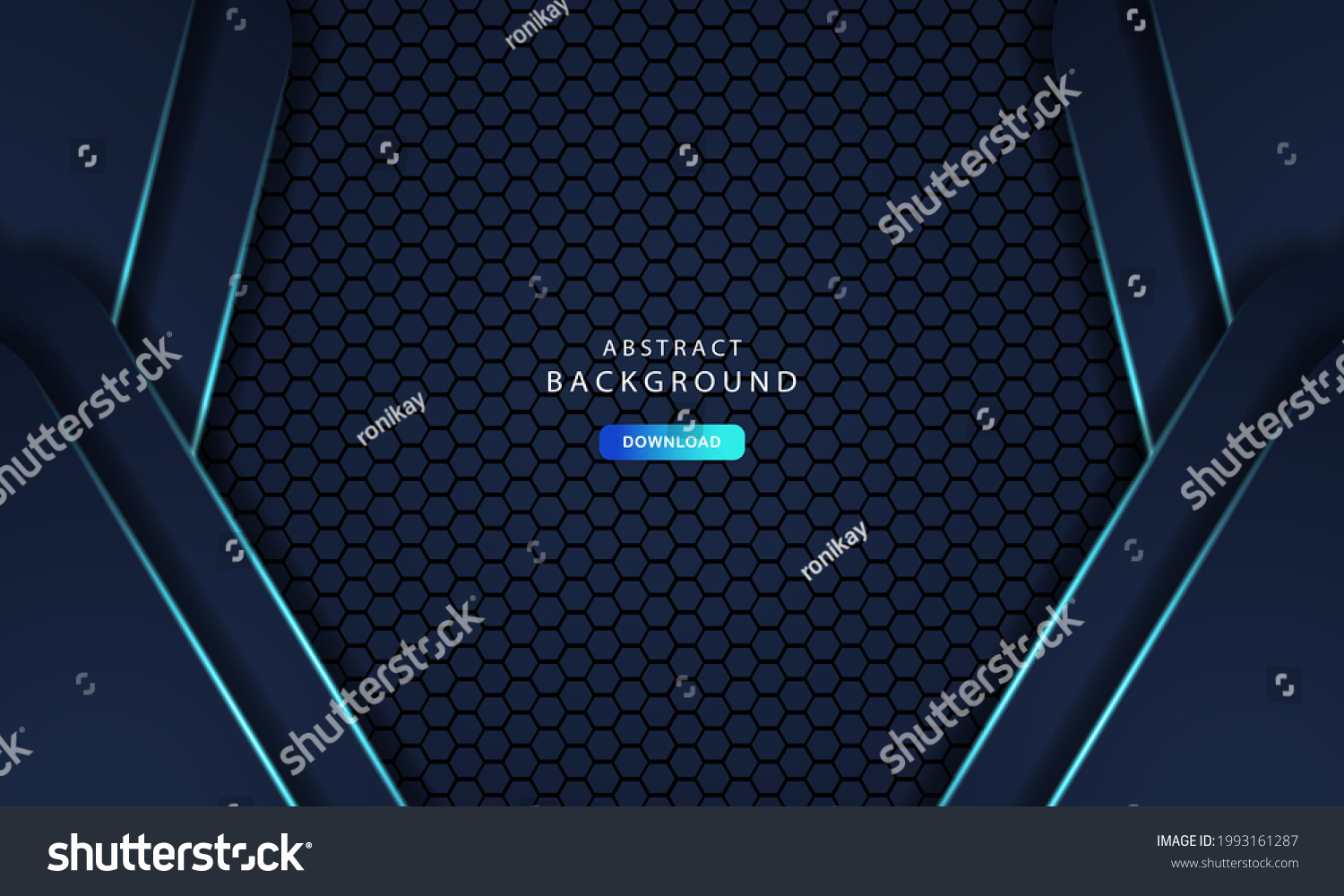 Hexagonal Abstract Metal Background Light Blue Stock Vector (Royalty ...