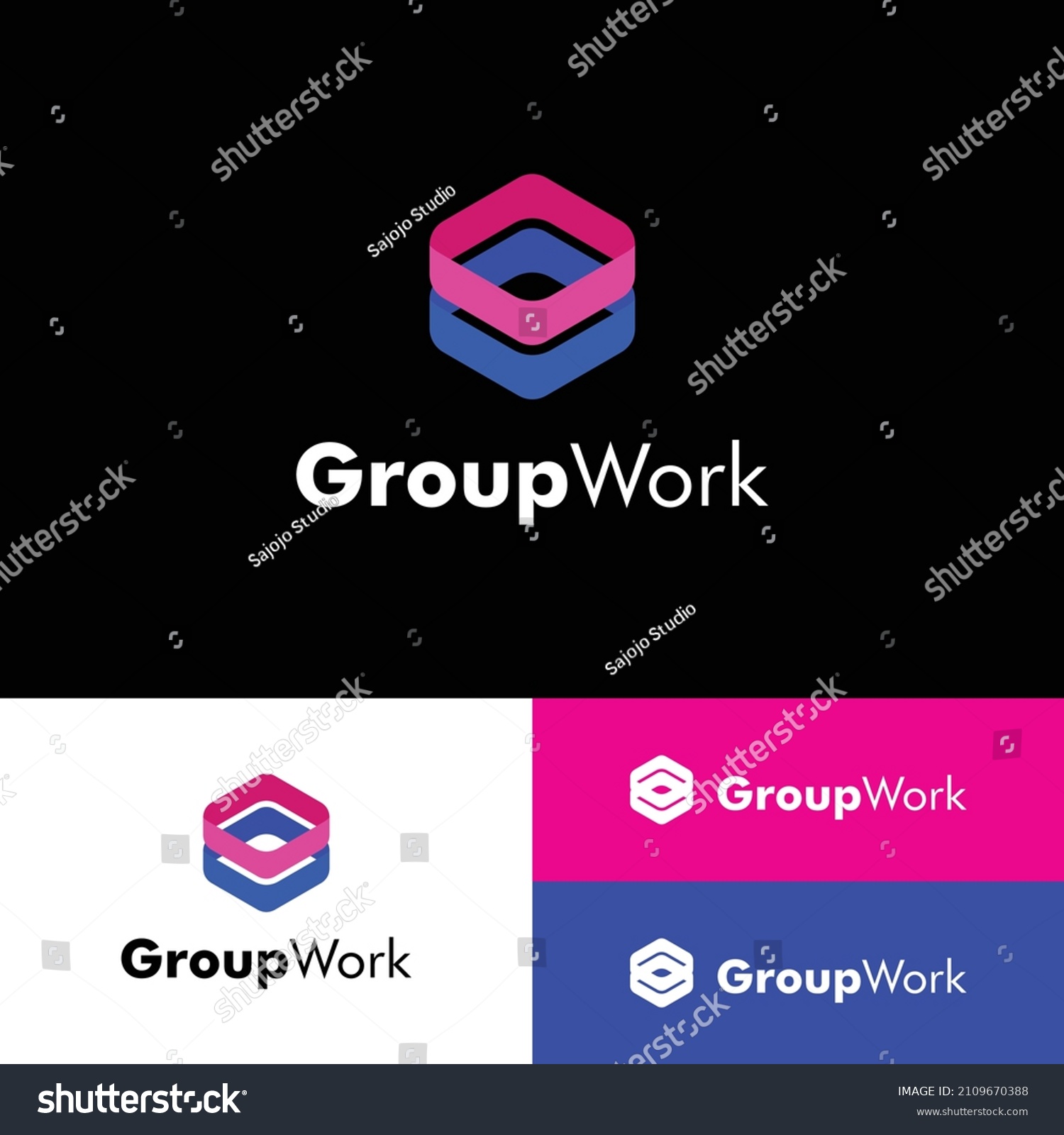 Hexagonal Chain Link Logo Minimalist Design Stock Vector (Royalty Free ...