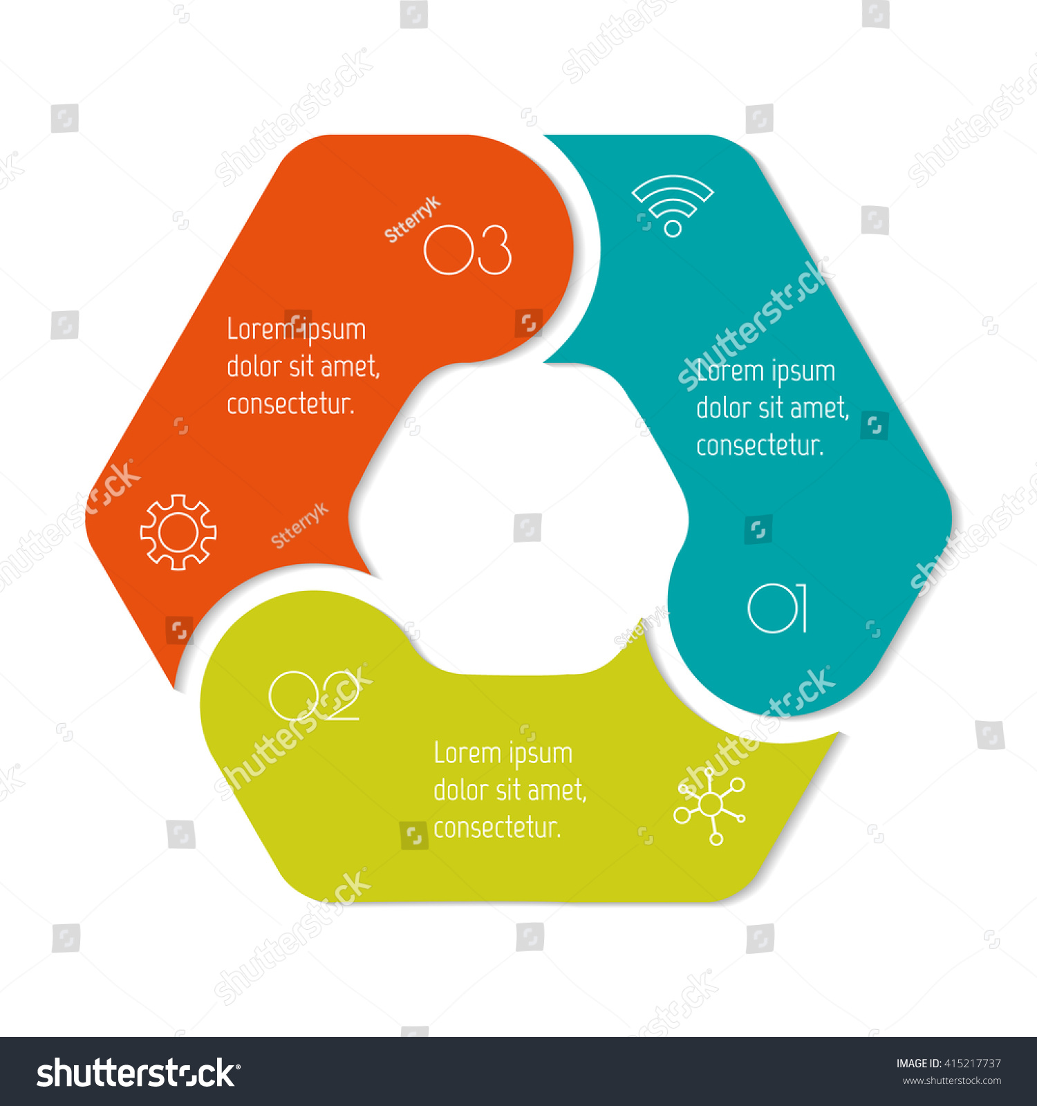 Hexagonal Connected Infographic Diagram Circular Chart Stock Vector ...