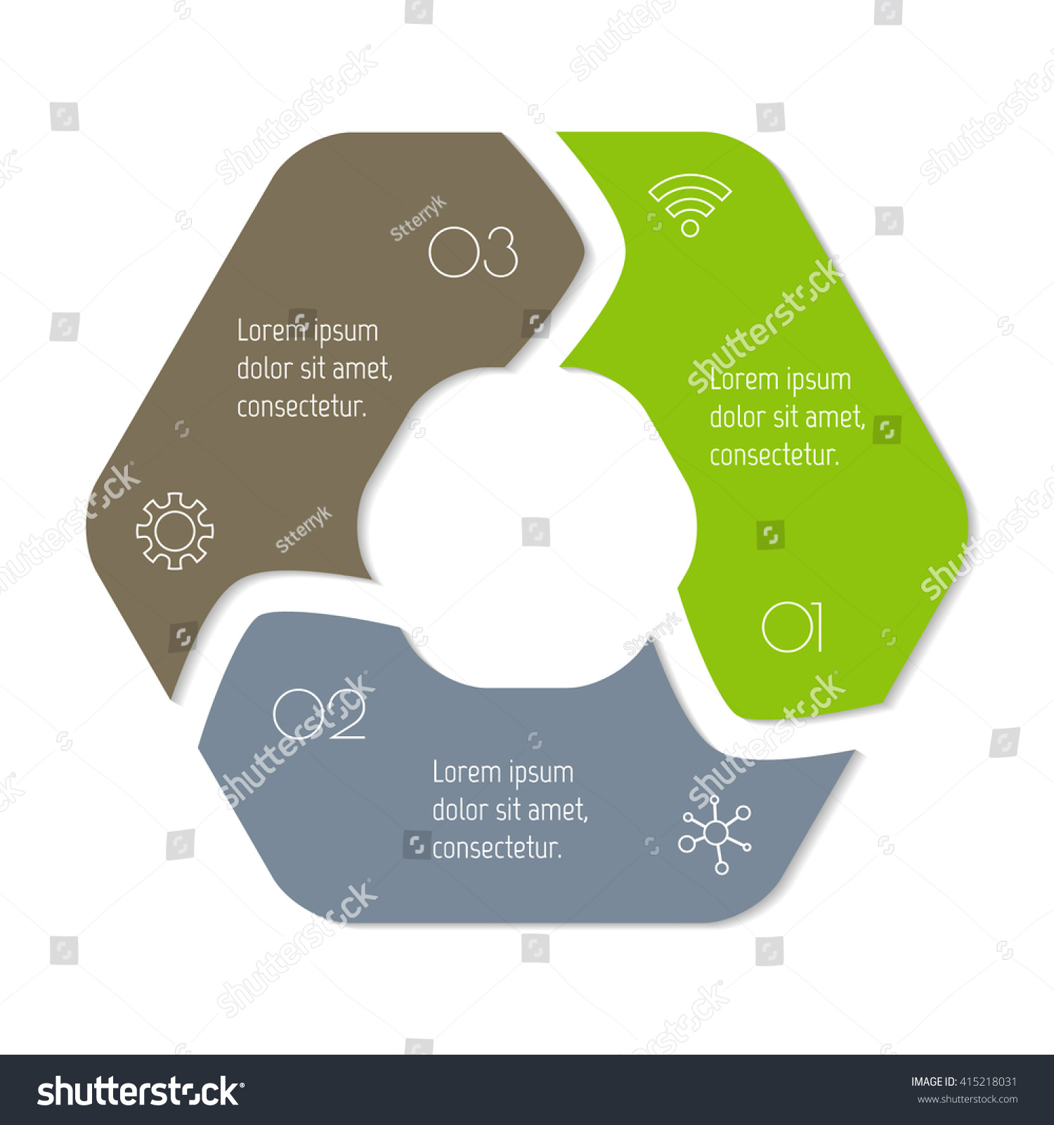 Hexagonal Connected Infographic Diagram Circular Chart: vector de stock ...