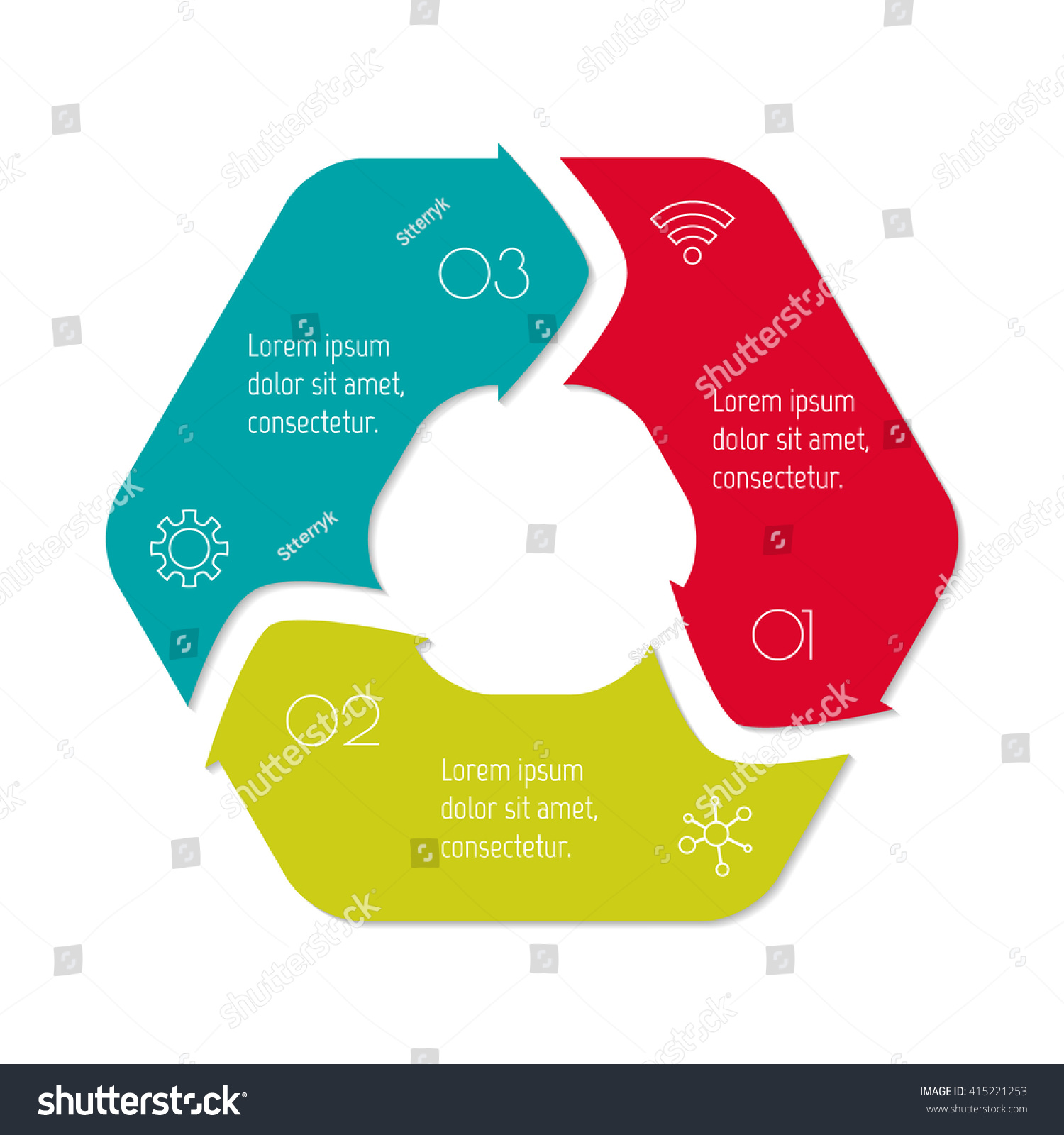 Hexagonal Connected Infographic Diagram Circular Chart Stock Vector ...