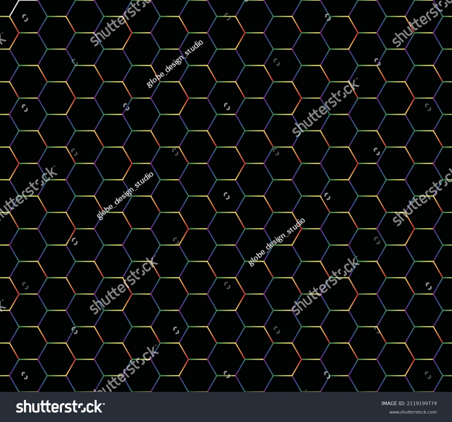 Hexagonal Continuous Seamless Background Background Honeycomb Stock ...