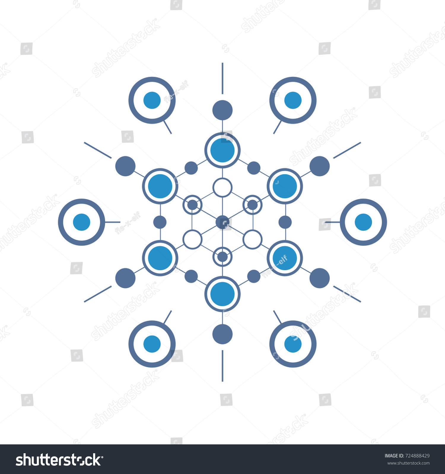 Hexagonal Element Communication Logo Template Technological Stock ...