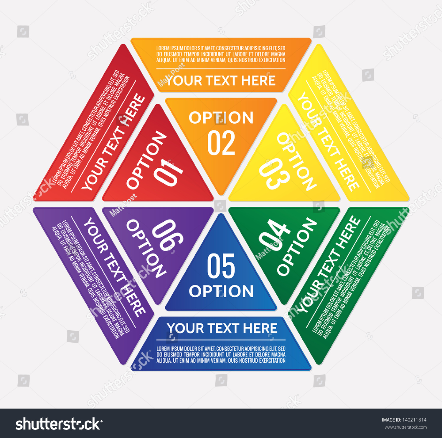 Hexagonal Graphic Table Divided Into Colorful Stock Vector (Royalty ...