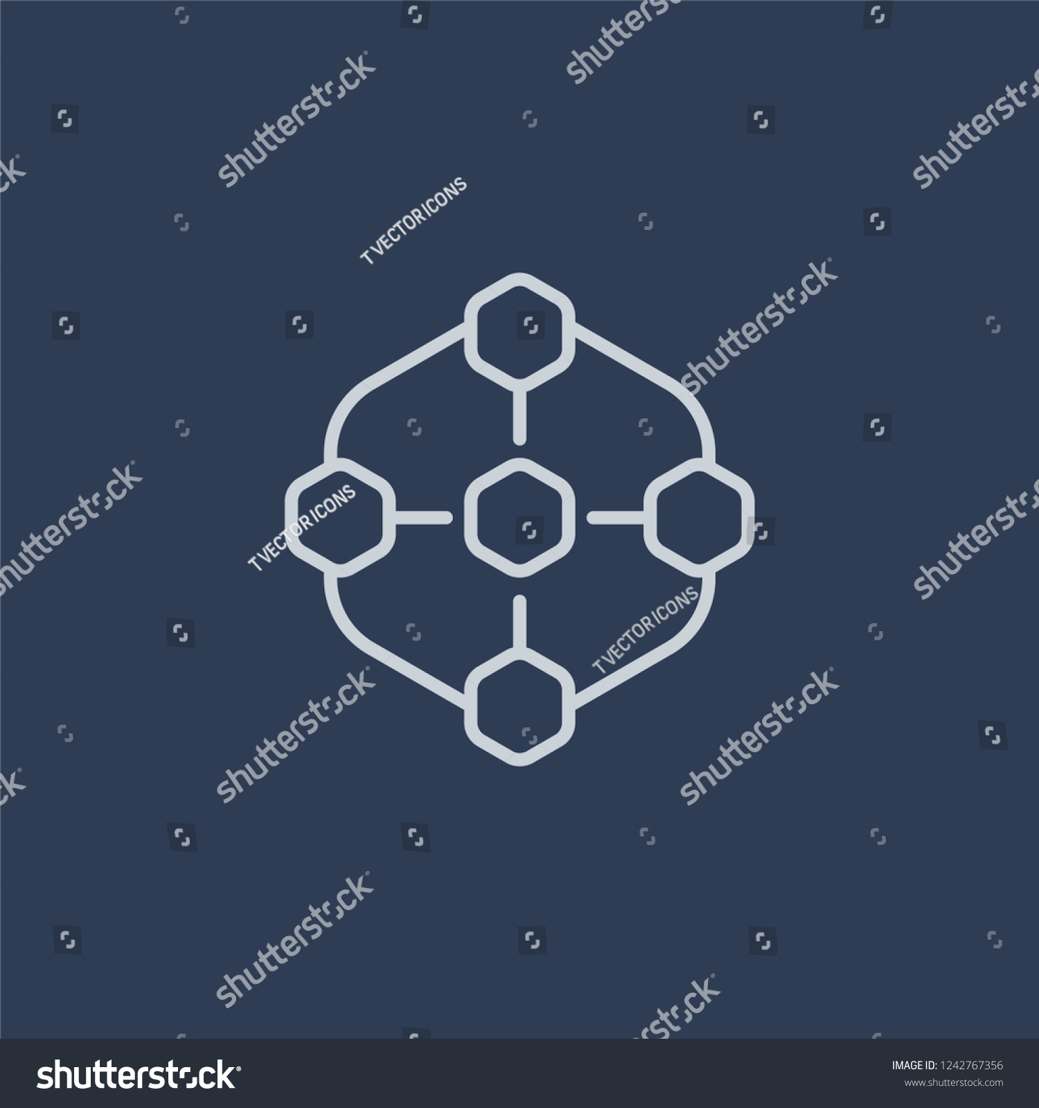 Hexagonal Interconnections Icon Trendy Flat Vector Stock Vector ...