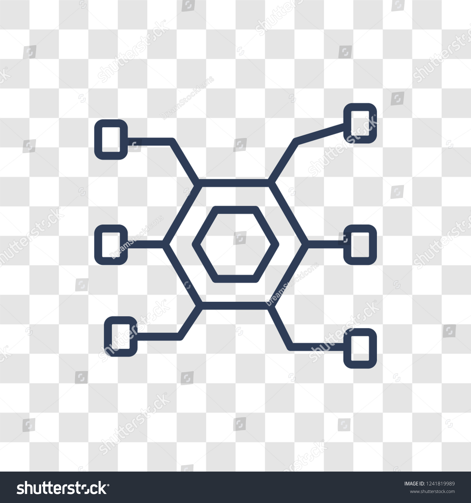Hexagonal Interconnections Icon Trendy Linear Hexagonal Stock Vector ...