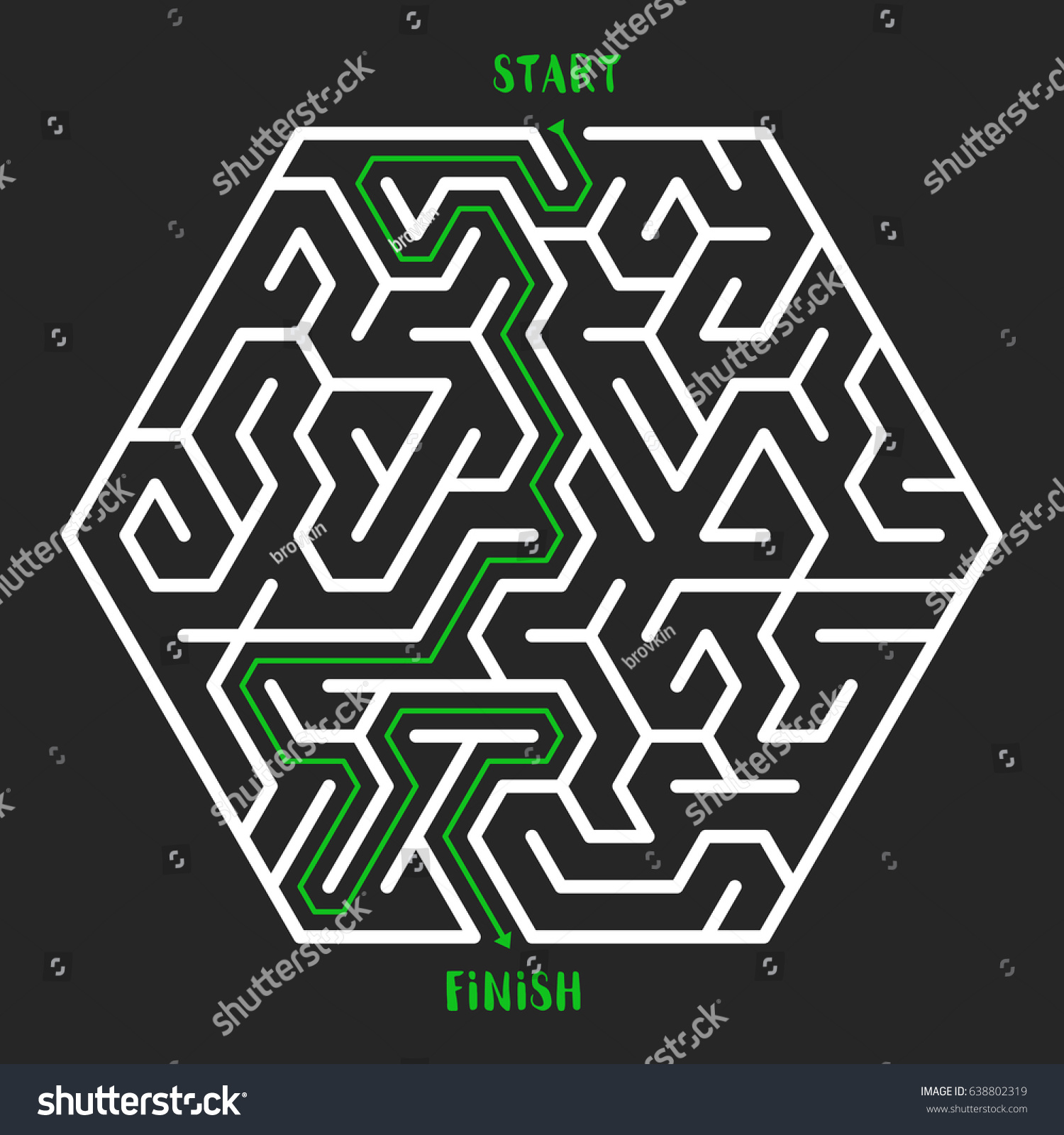 Hexagonal Maze Game Background Labyrinth Entry 库存矢量图（免版税）638802319 ...