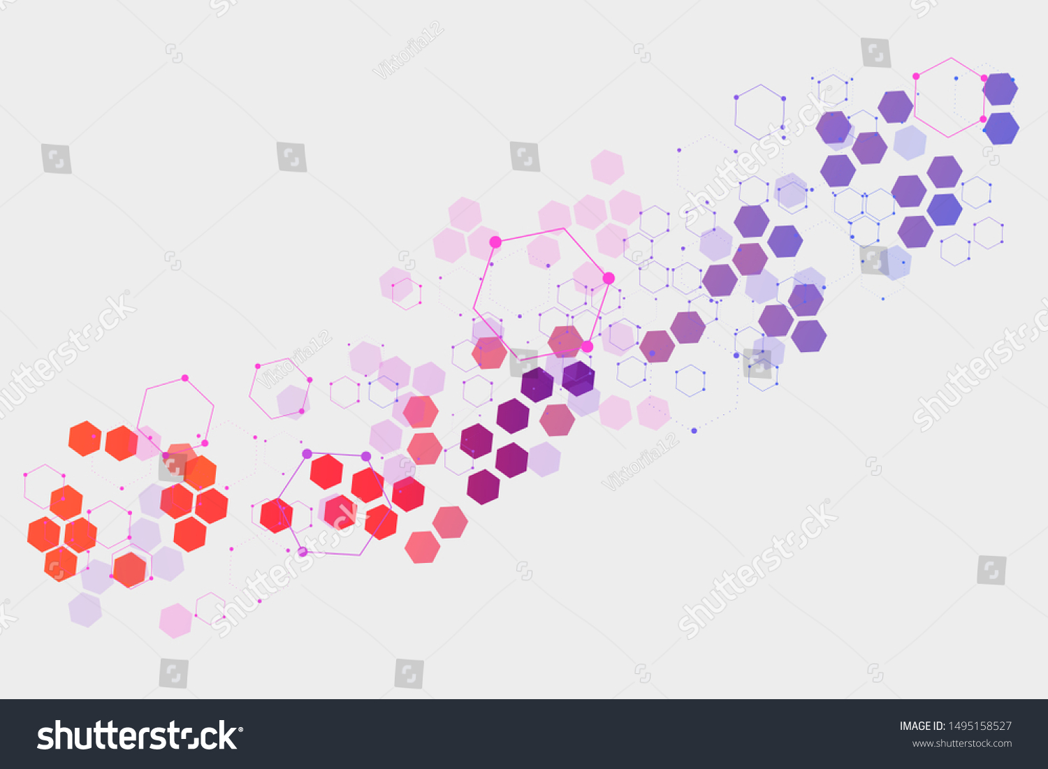 Hexagonal Molecular Structures Abstract Tech Background: vetor stock ...