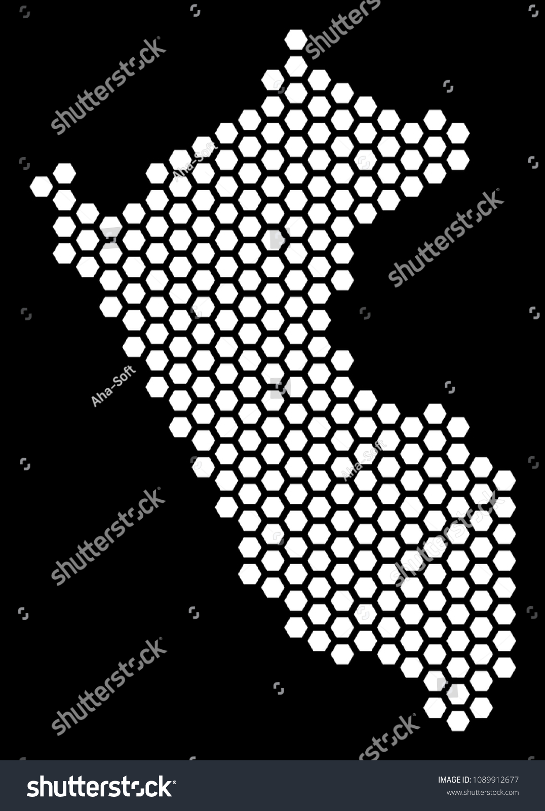 Hexagonal Peru Map Vector Geographic Plan Stock Vector (Royalty Free ...