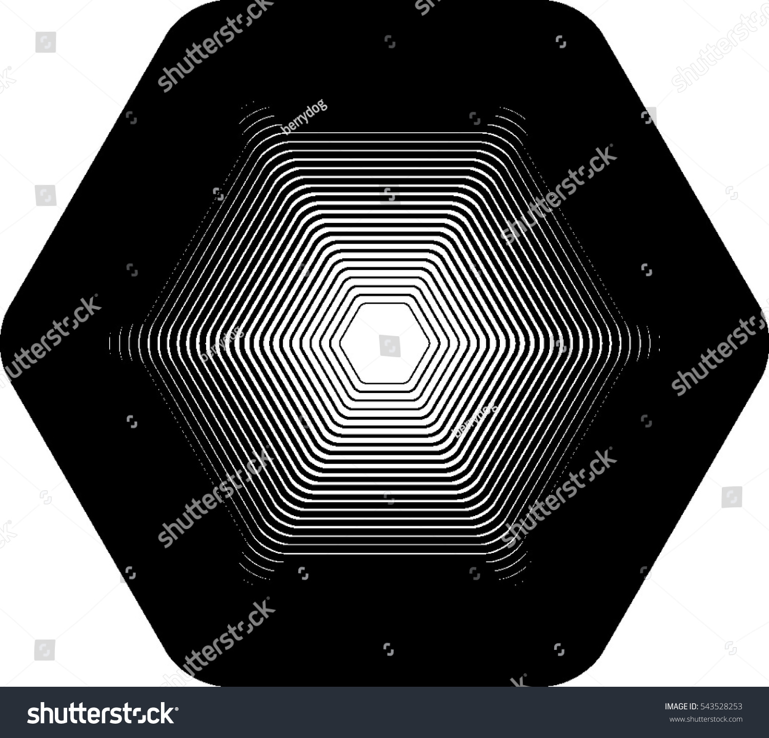 Hexagonal Shape Black White Vector Stock Vector (Royalty Free ...