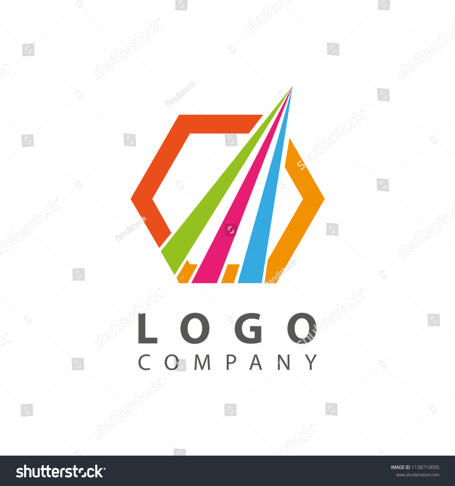 Hexagonal Shape Logo Design Swoosh Stock Vector (Royalty Free) 1138710095
