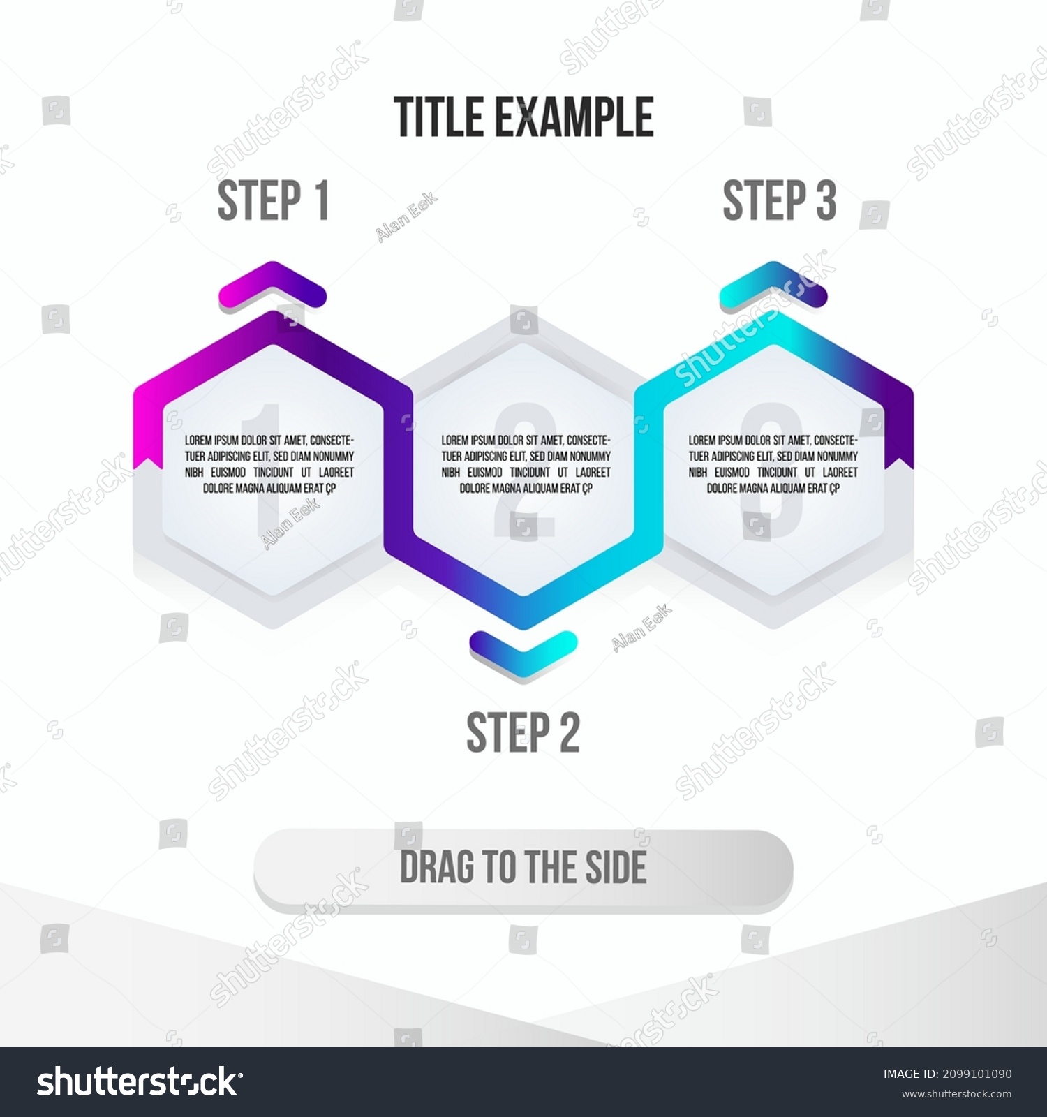 Hexagonal Stepbystep Infographic 3 Steps Text Stock Vector (Royalty ...