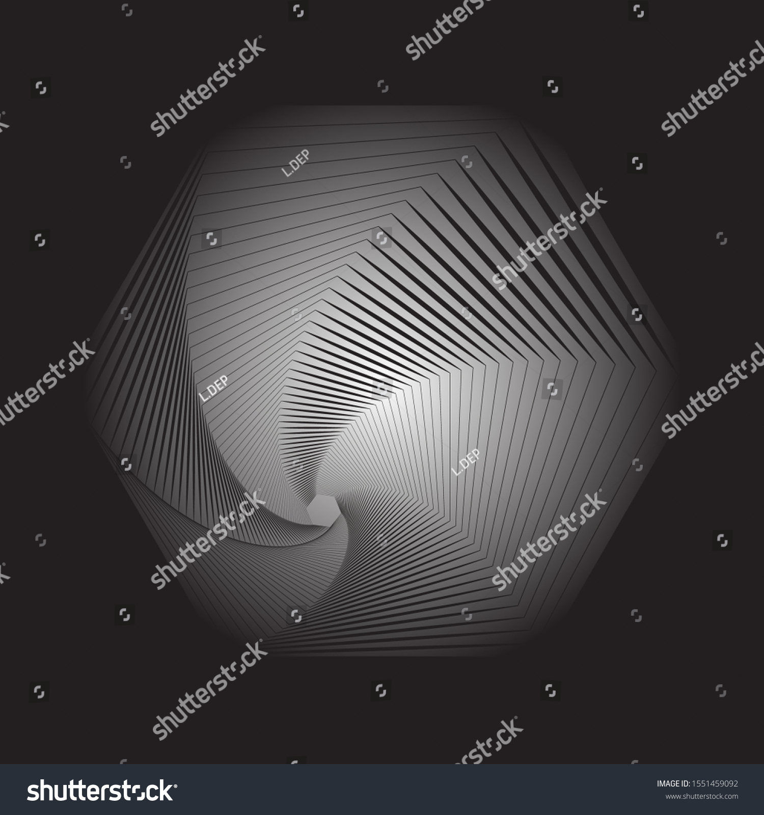 Hexagonal Vortex Symbol Dark Silver On Stock Vector (Royalty Free ...