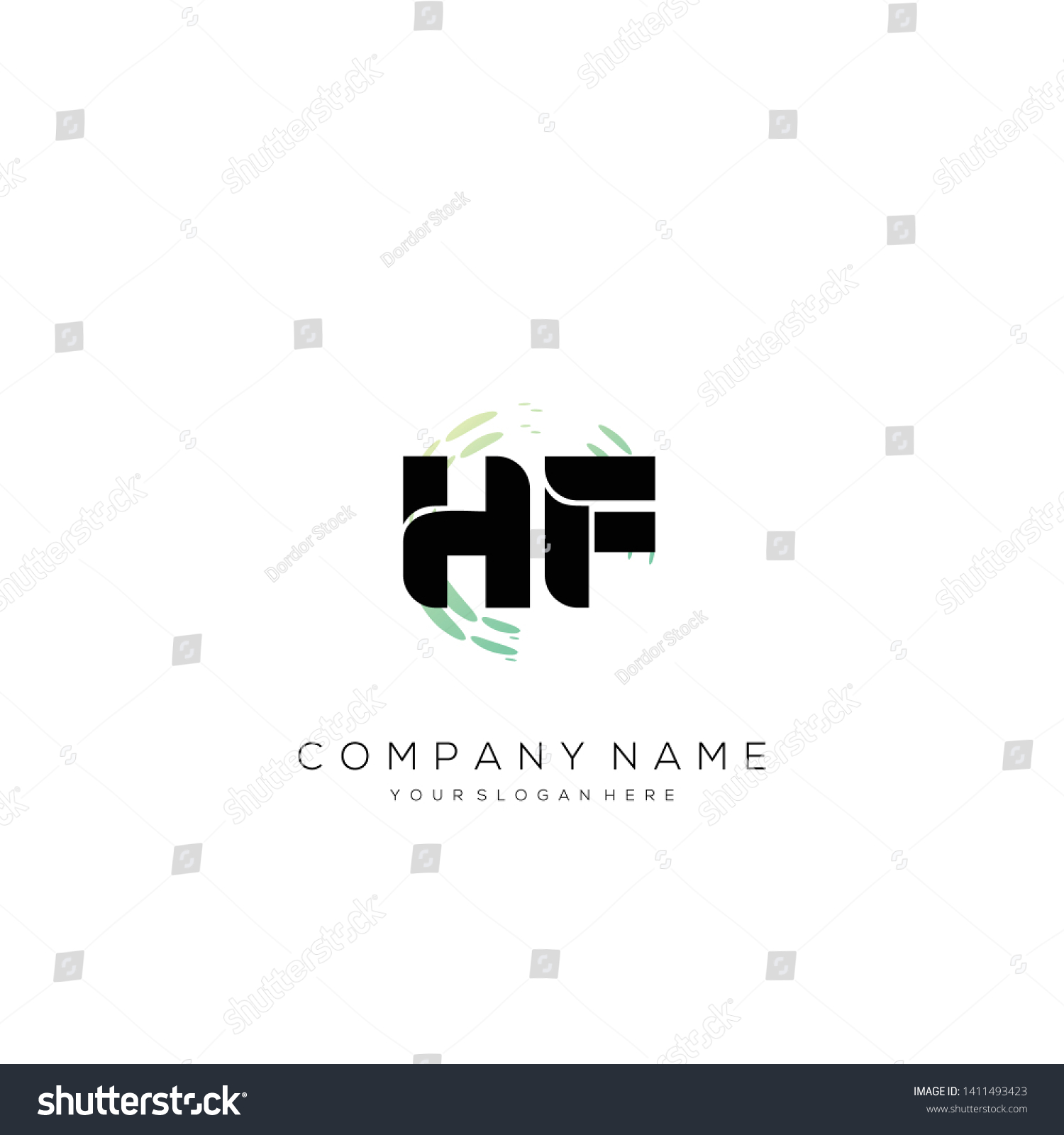 Hf Initial Letter Abstract Logo Design Stock Vector (Royalty Free ...