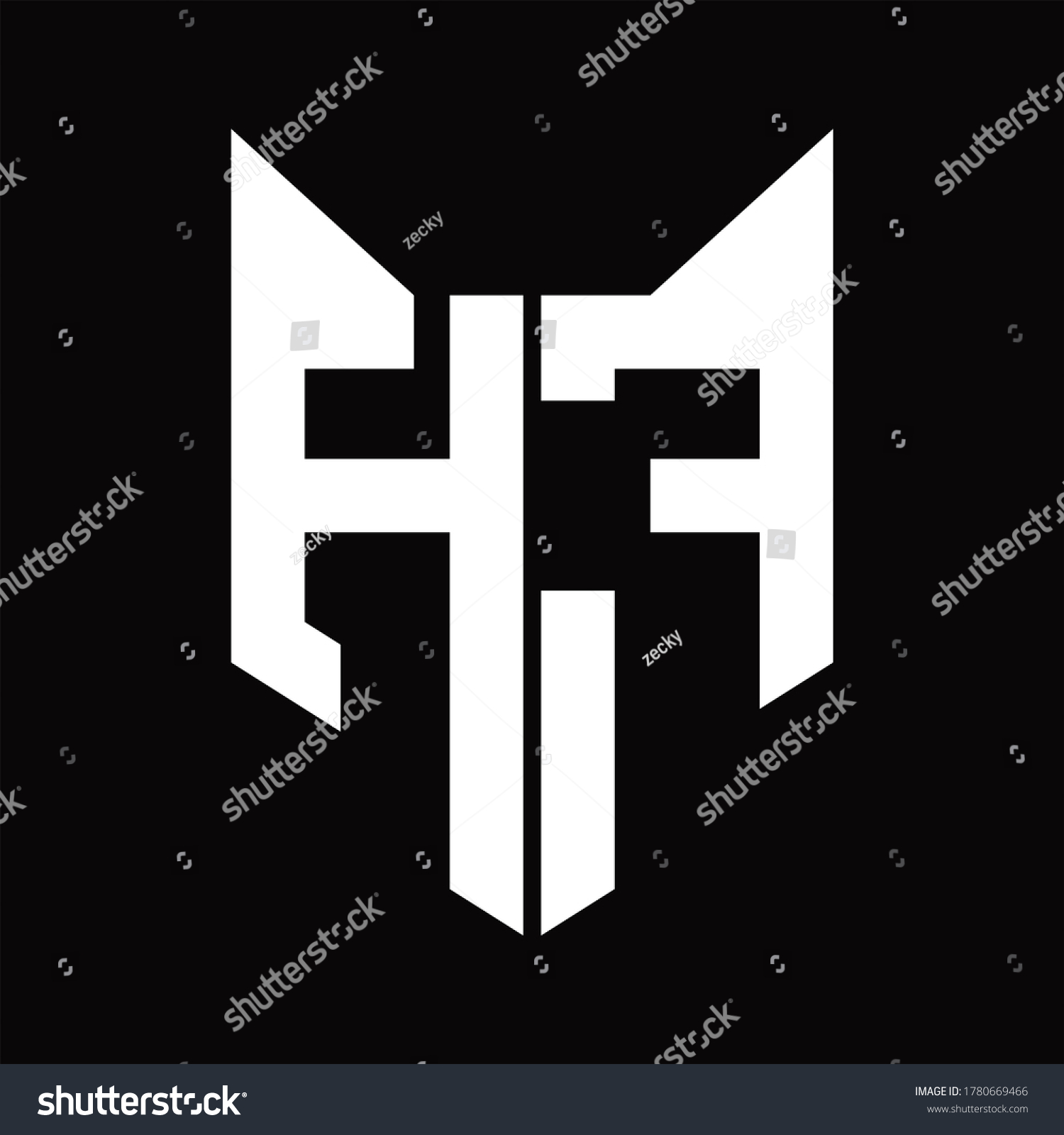 Hf Logo Monogram Fox Head Shape Stock Vector (Royalty Free) 1780669466 ...